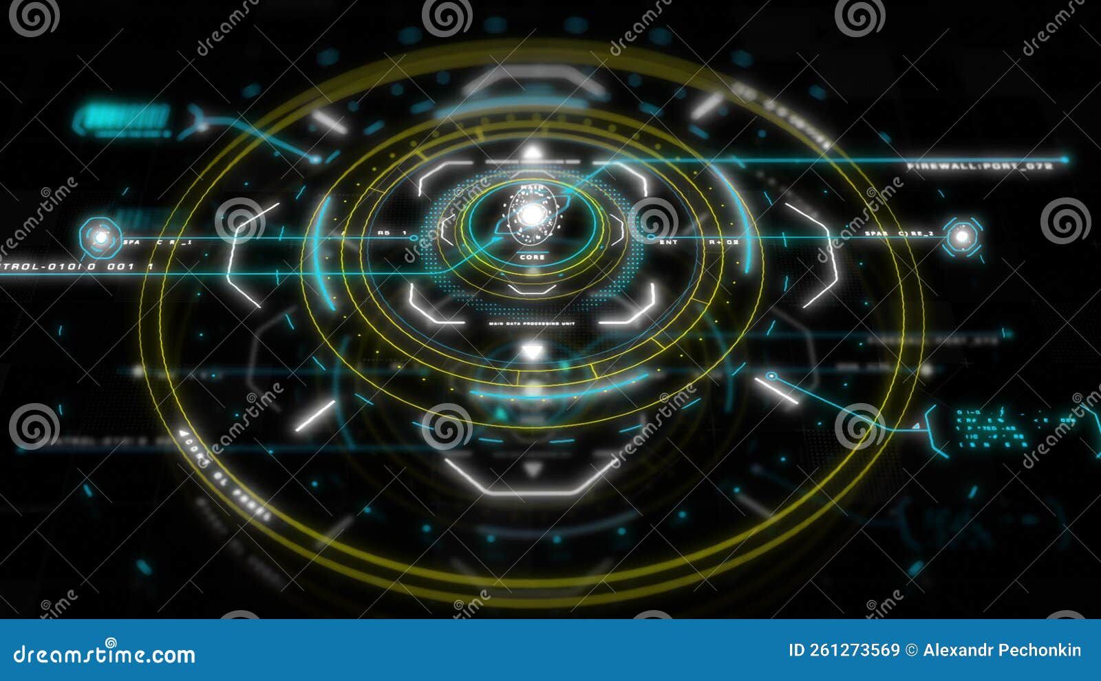 Digital Technology Circle HUD Stock Video - Video of future, cyberspace ...