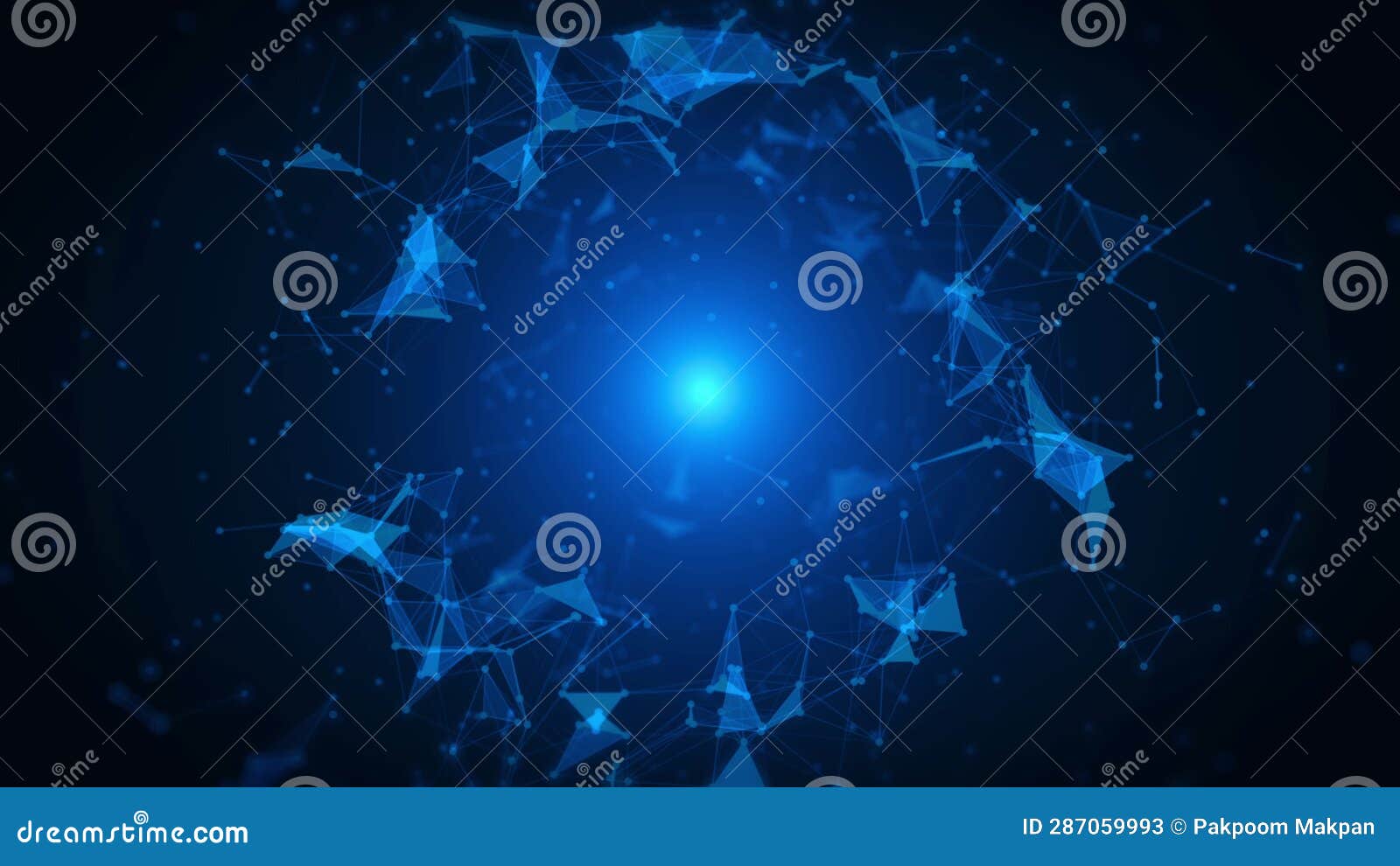 Digital Technology Circle Tunnel Gate Polygon Plexus Data Network 4K ...