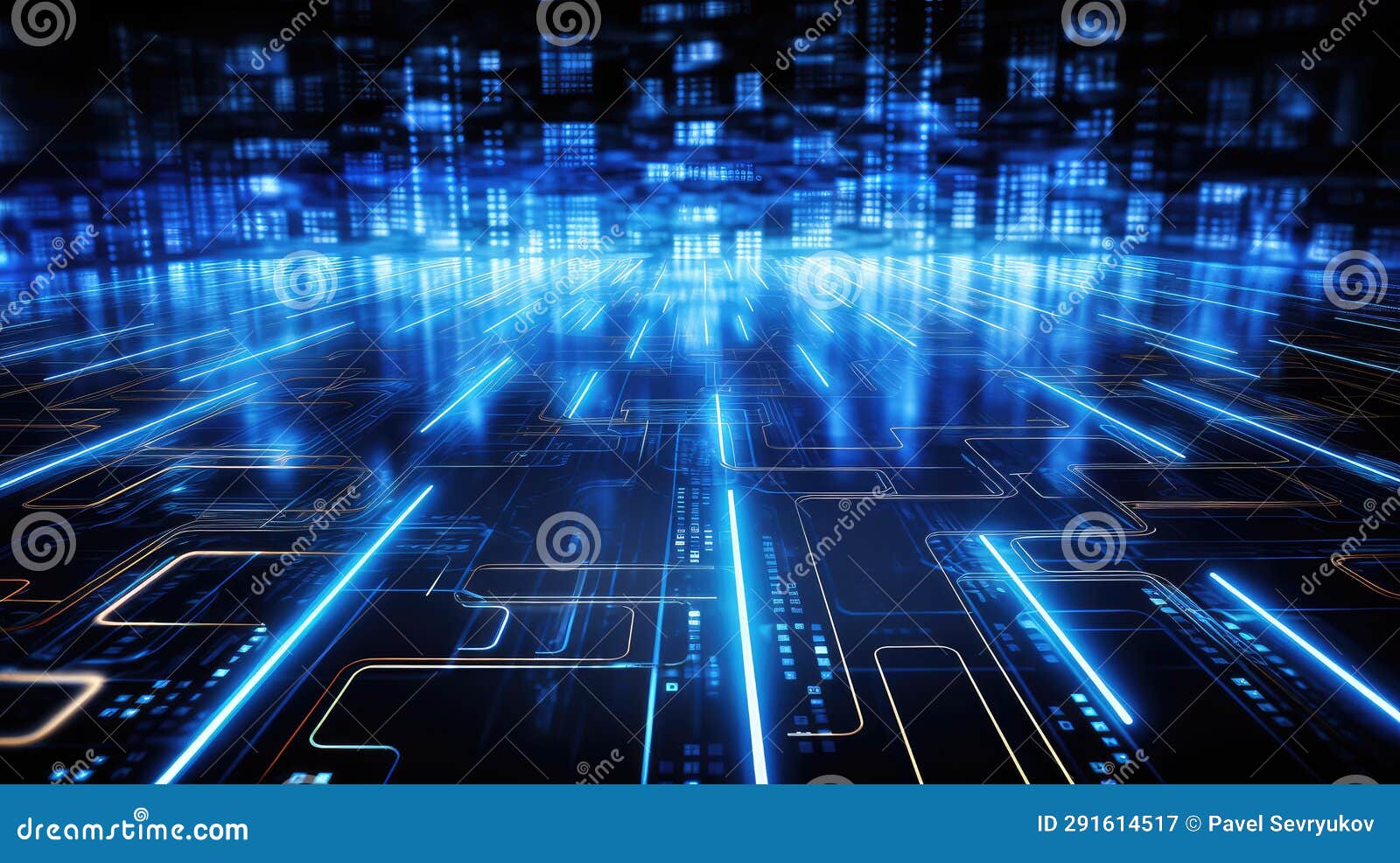 Digital Technology Circuit Lines Stock Illustration - Illustration of ...