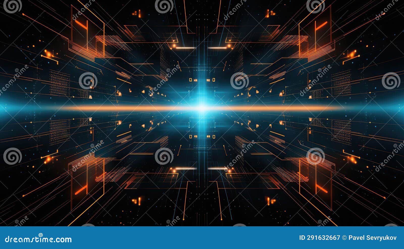 Digital Technology Circuit Lines Stock Illustration - Illustration of ...