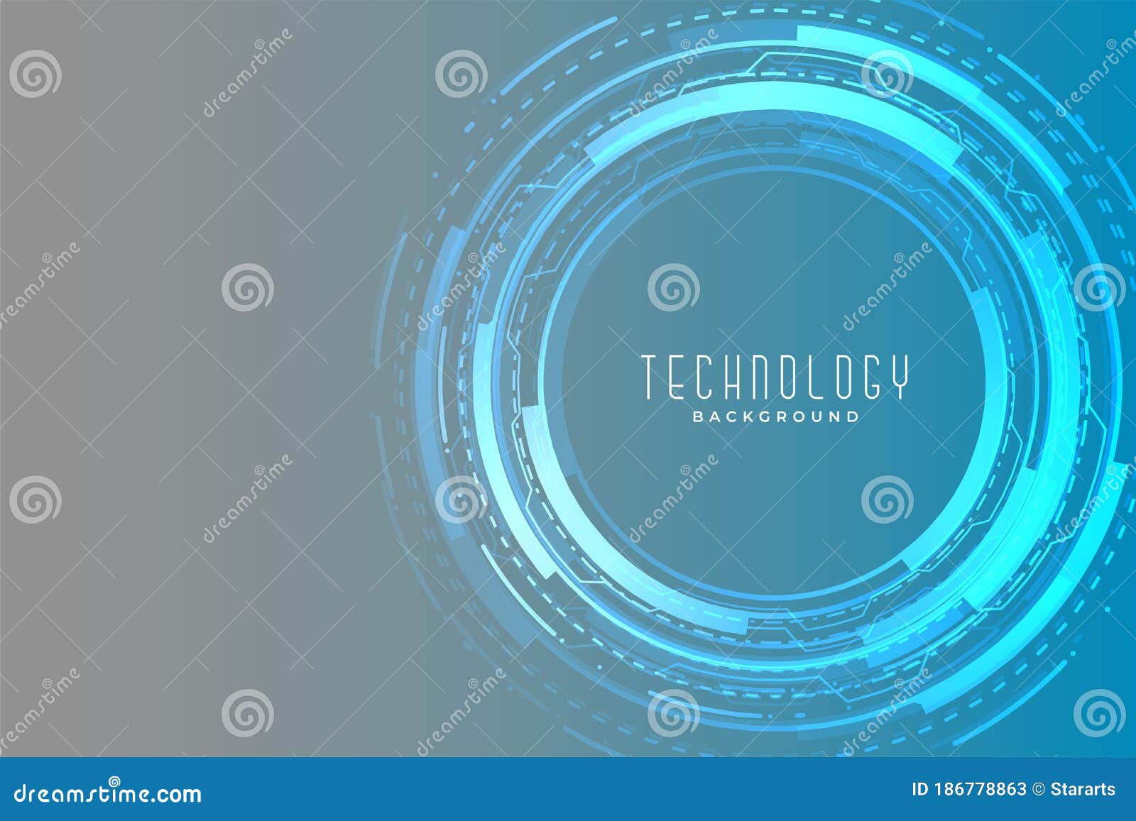 Digital Technology Circular Futuristic Banner Glowing Design Stock ...