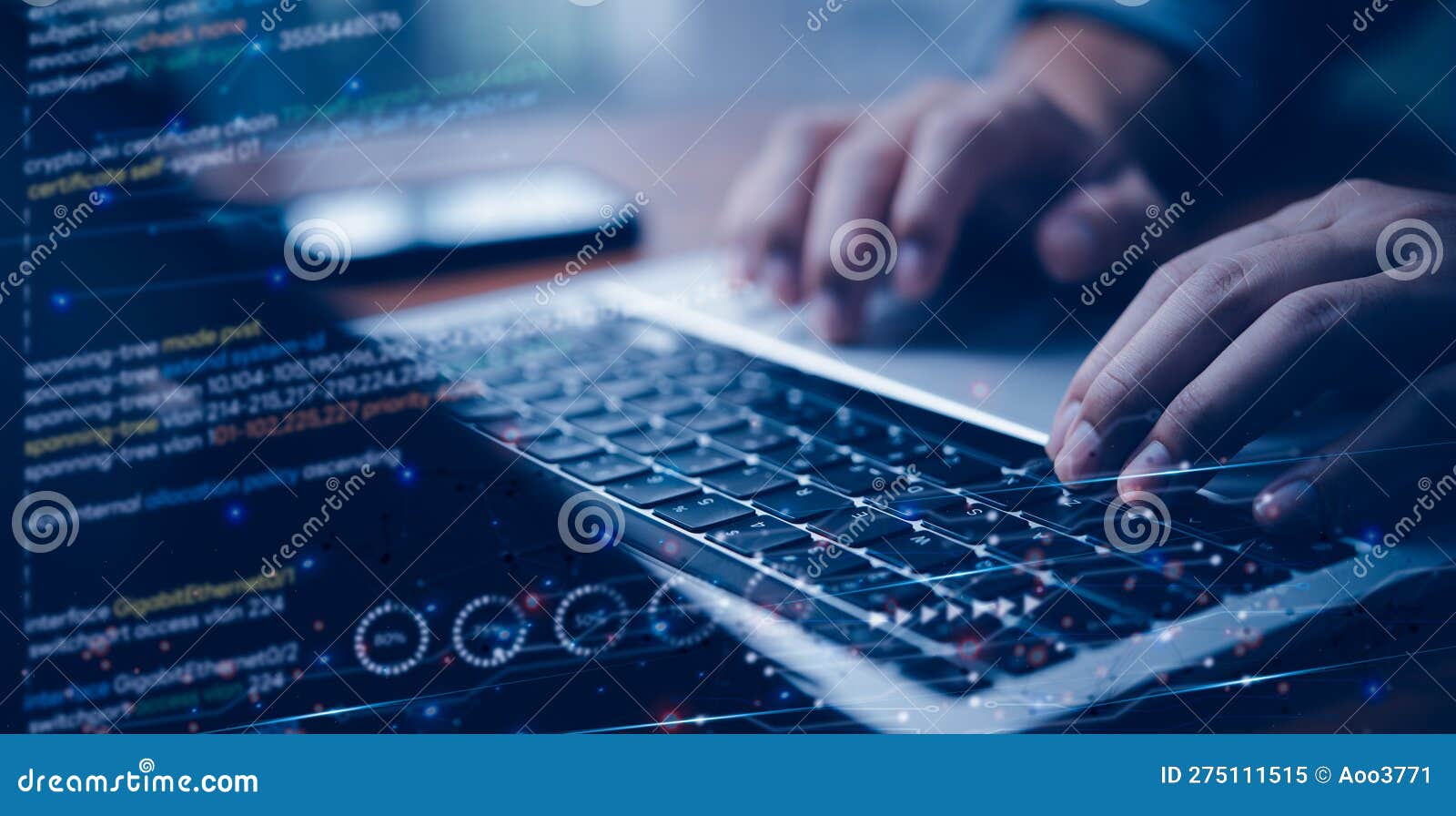 Digital Technology Coding Programmer And Cyber Security Software Development Javascript On