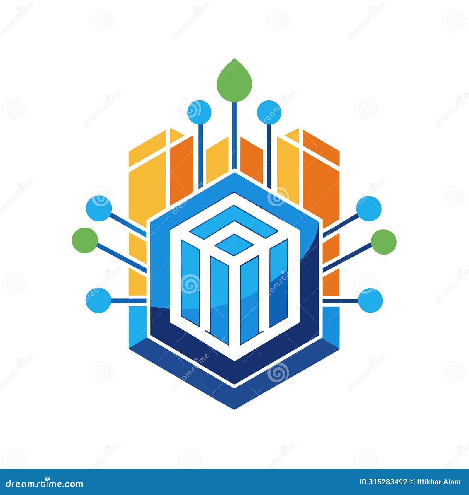 Digital Technology Company Logo Featuring a Hexagonal Structure, Basic ...