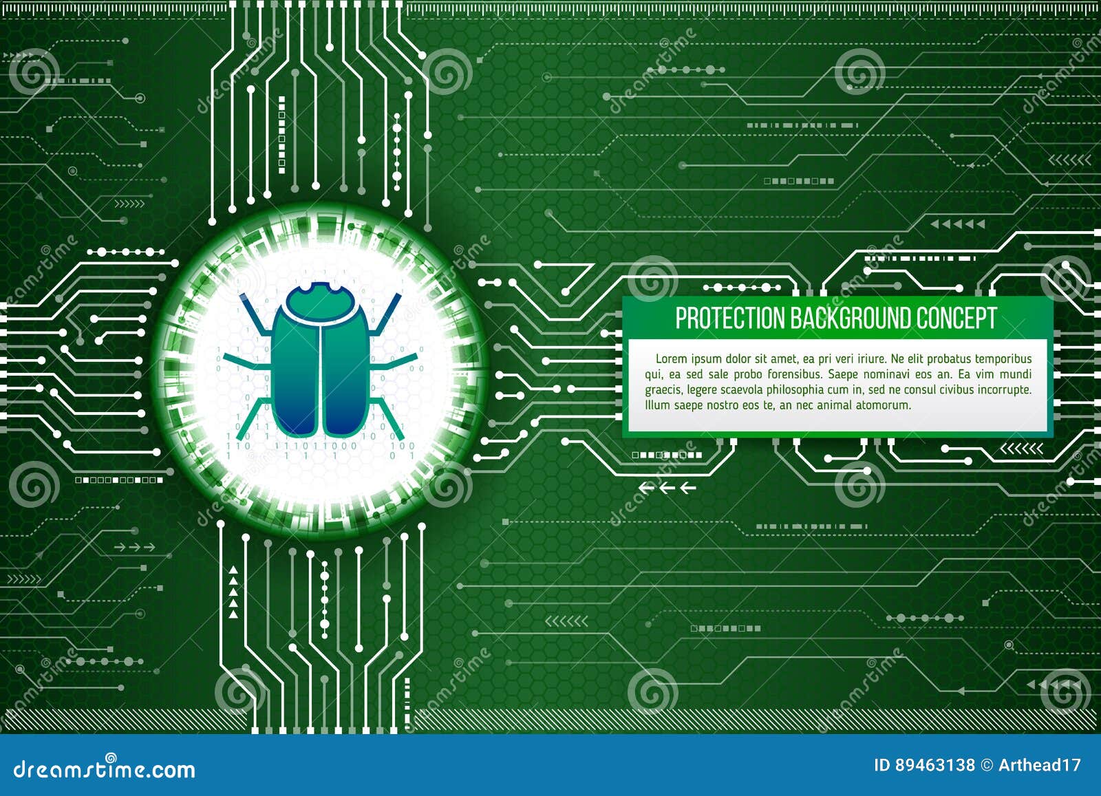 Digital Technology Concept of Background with a Hacker Bug. Mode Stock ...