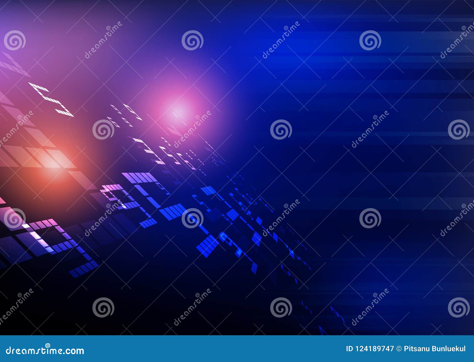 Digital Technology Concept, Digits Number with Glowing Light and Stock ...