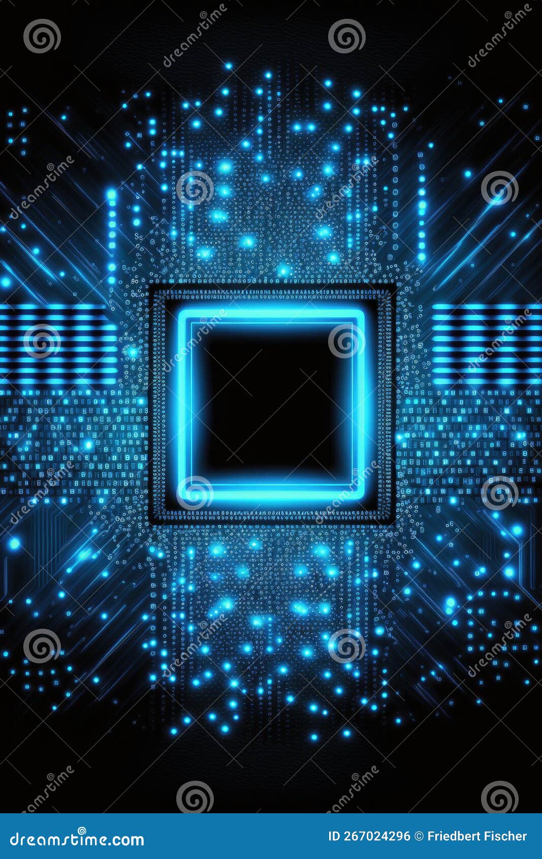 Digital Technology, Connectivity Background. Digital Data Square Blue ...