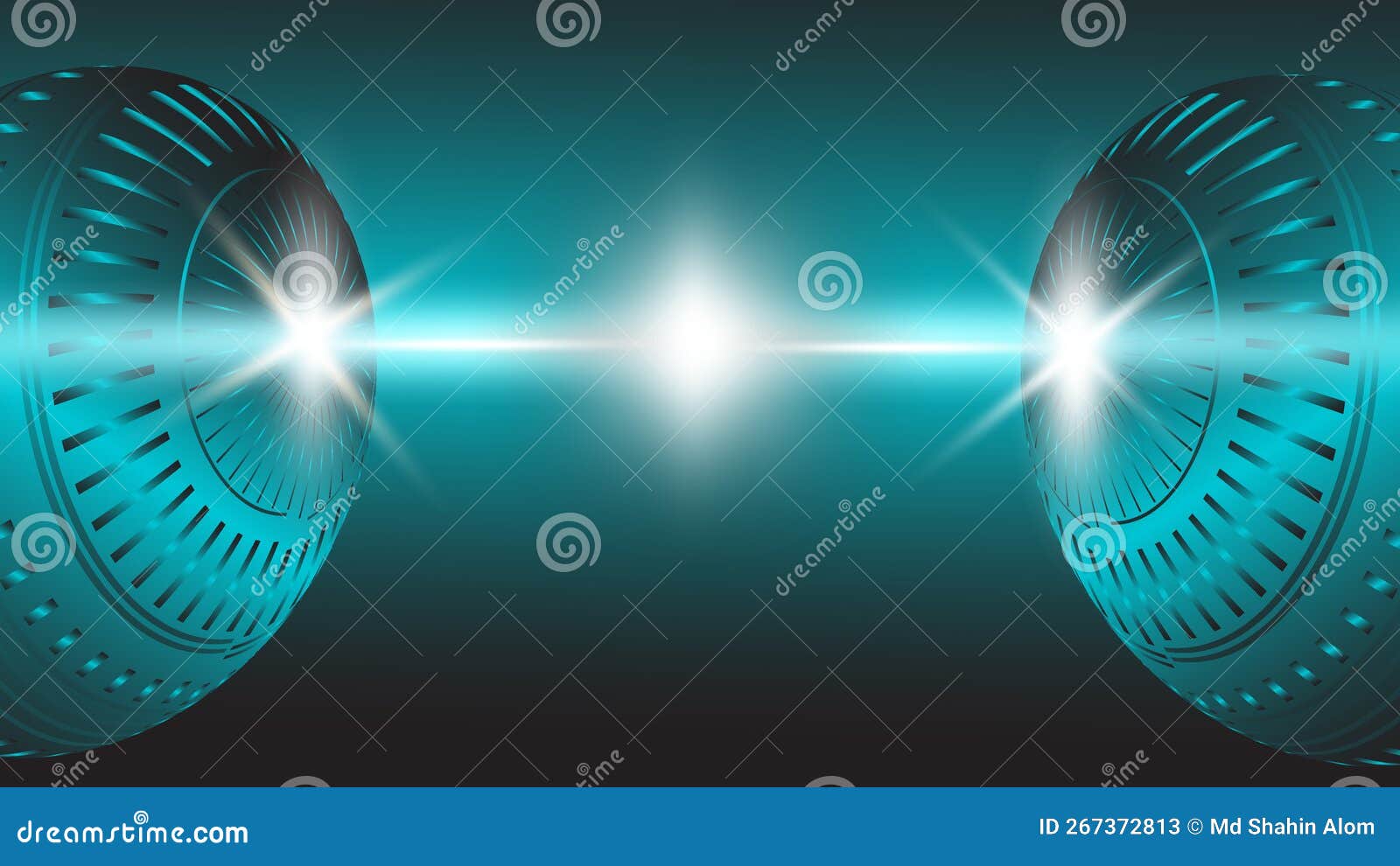 Digital Technology Data Transfer Concept Cyan Color Circle Illustration ...