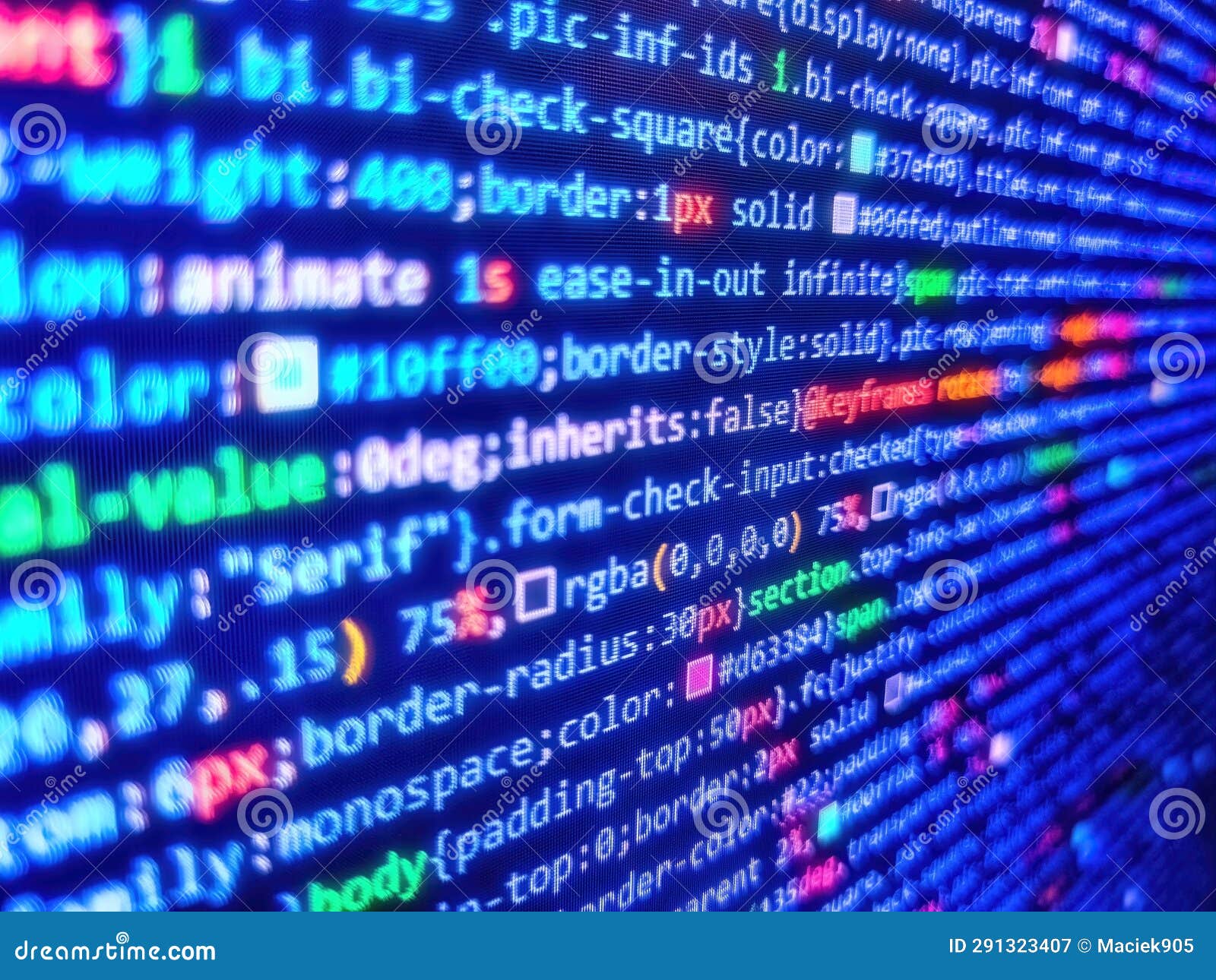 Digital Technology on Display. Developer Working on Software Codes in Office. Computer Source ...