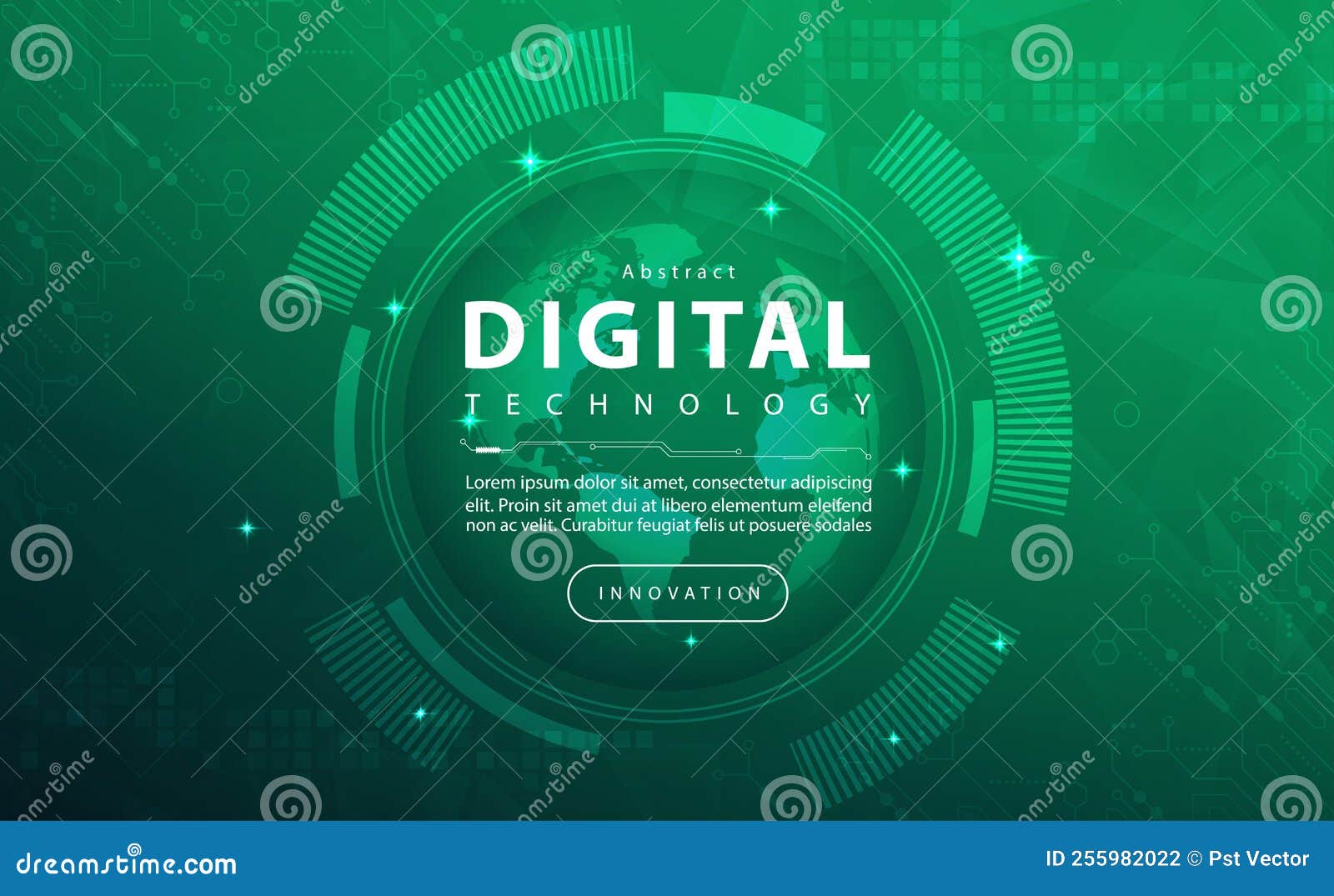 Digital Technology Ecology Banner Green Background, Cyber Technology ...