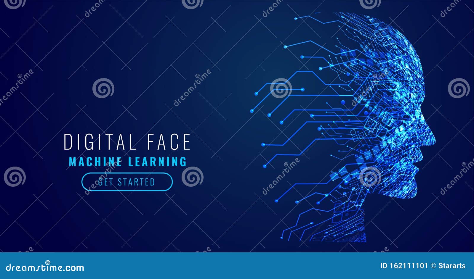 Technology Face Circuit Diagram Background Cartoon Vector ...