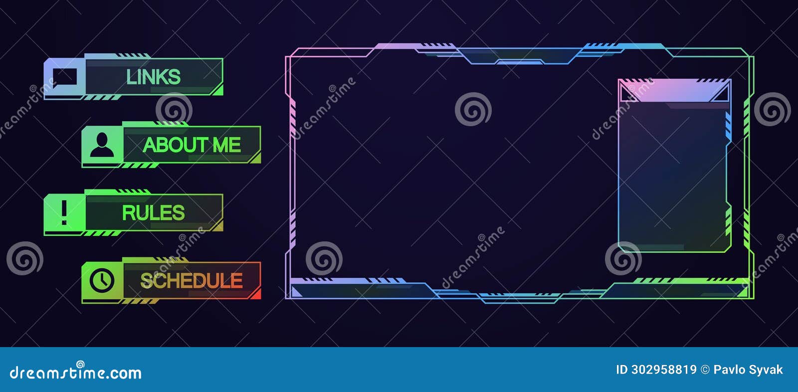 Digital Technology Frame for Streamers. Ui, Ux Futuristic Hud, Virtual ...
