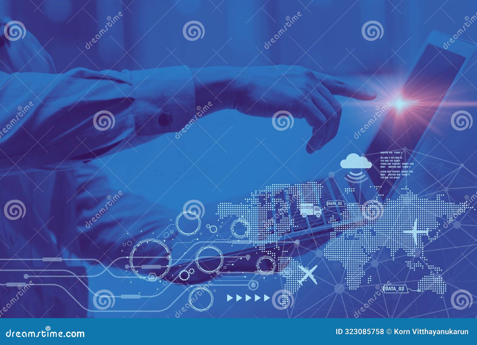Digital Technology Global Management in Logistic Industry Concept ...