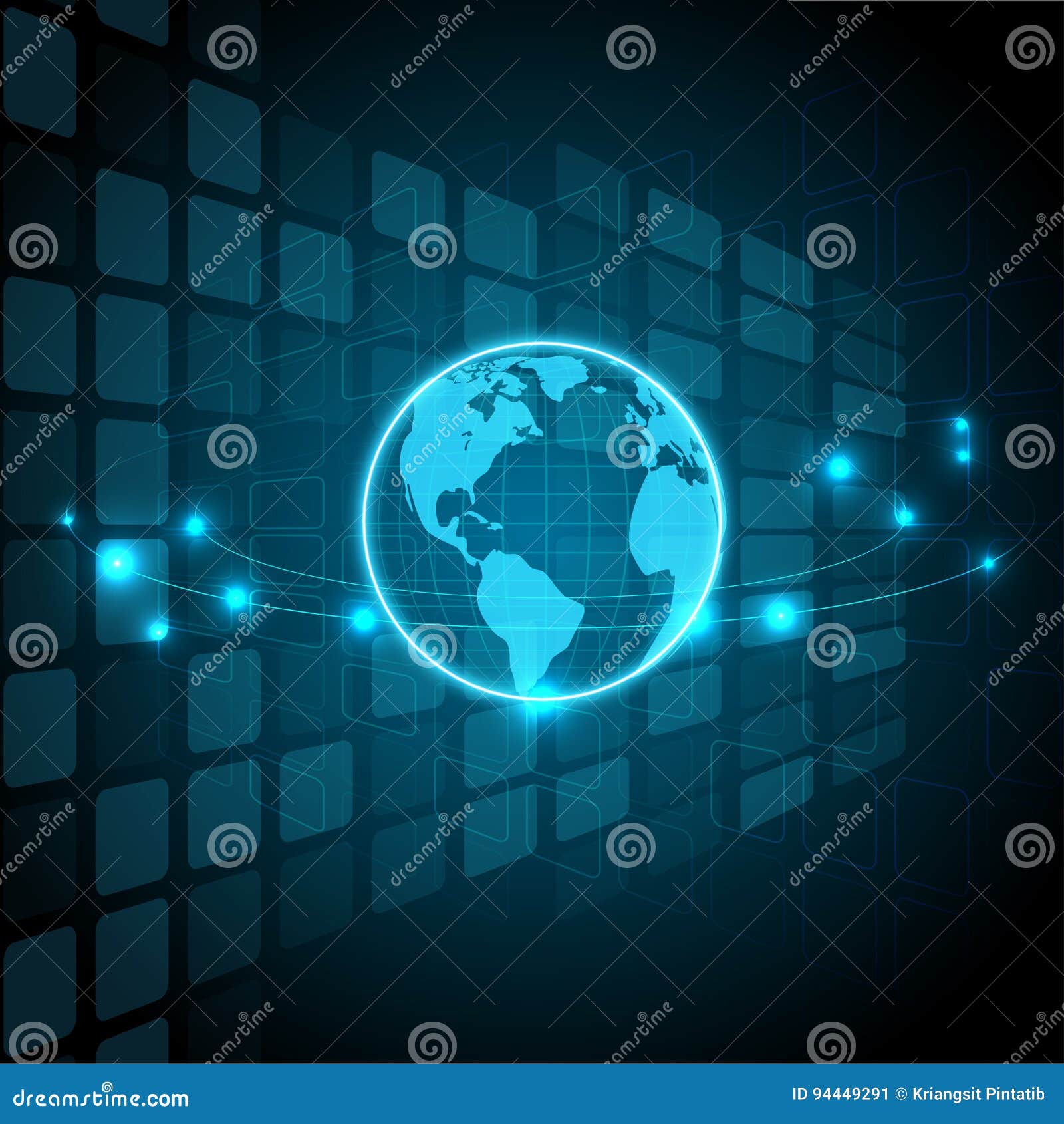 Digital Technology and Globes, Abstract Backgrounds Stock Vector ...