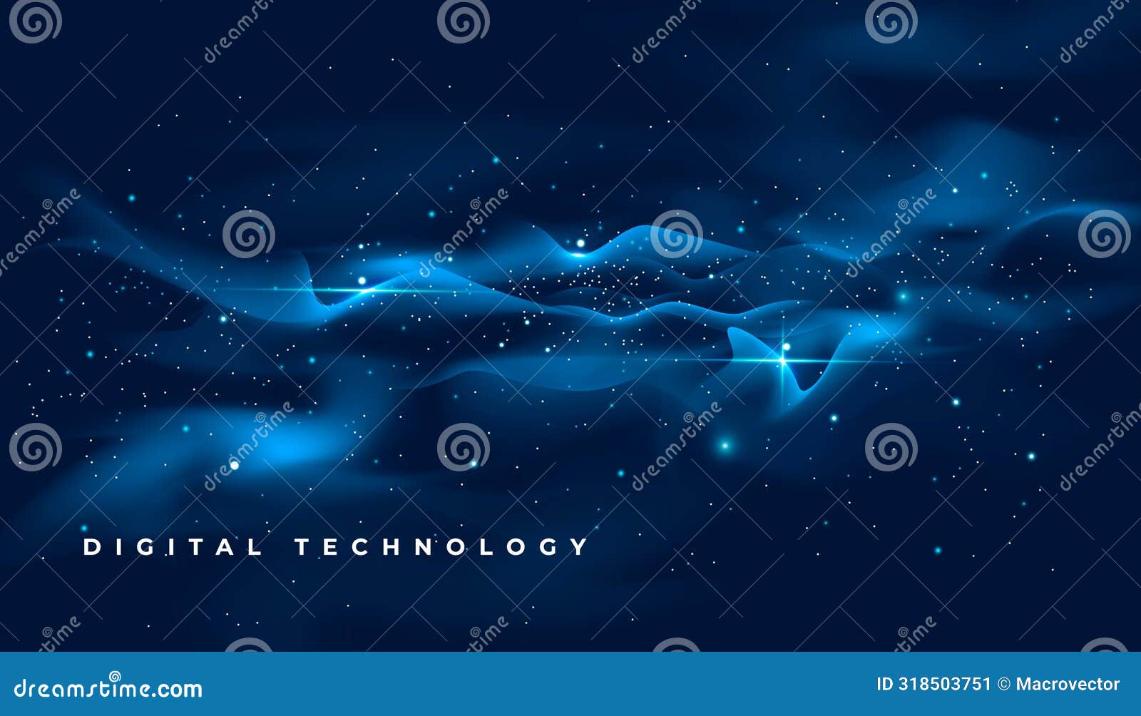 Digital Technology Gradient Blue Composition Stock Illustration ...