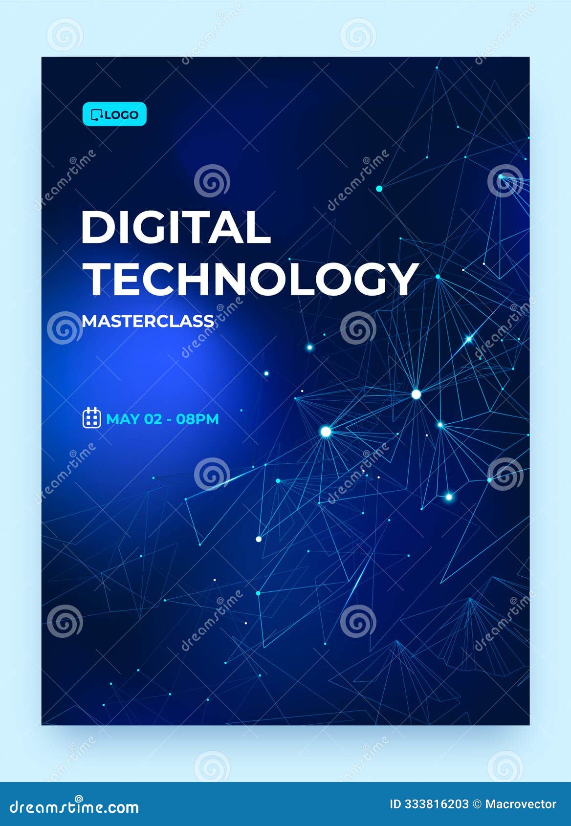 Digital Technology Gradient Poster Template Stock Illustration ...