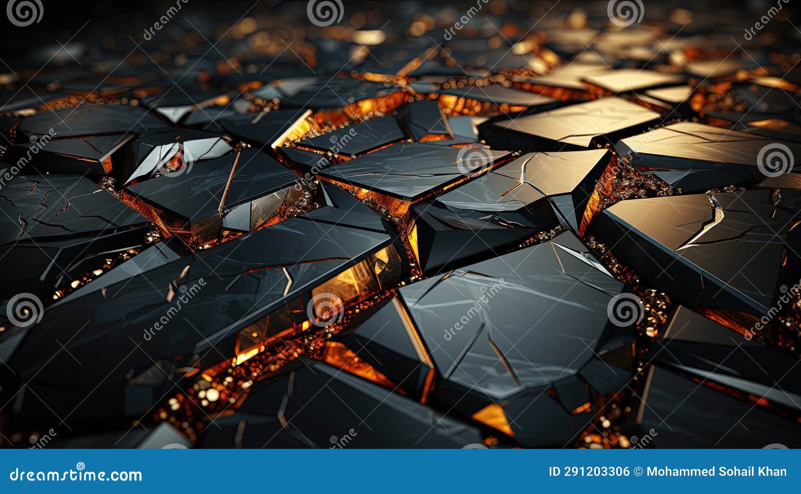 Digital Technology Grey and Gold Geometric Random Blocks or Cubes ...