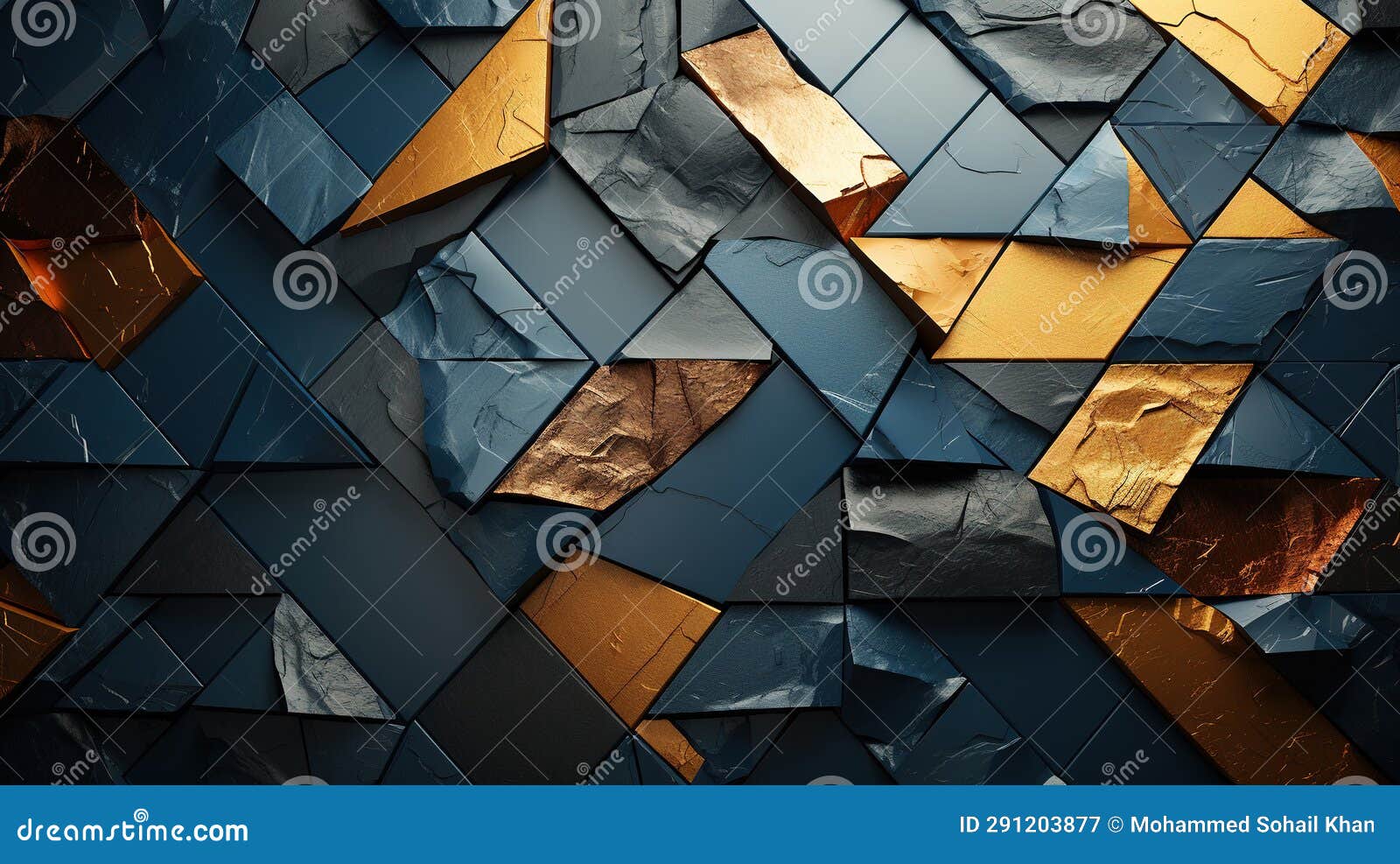 Digital Technology Grey and Gold Geometric Random Rock Stone Blocks ...