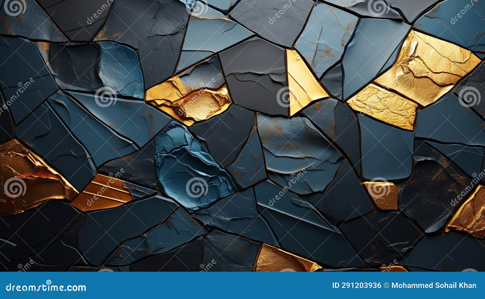 Digital Technology Grey and Gold Geometric Random Rock Stone Blocks ...