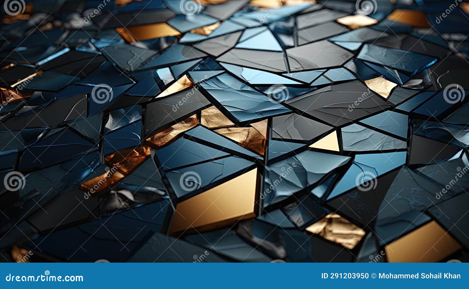 Digital Technology Grey and Gold Geometric Random Rock Stone Blocks ...