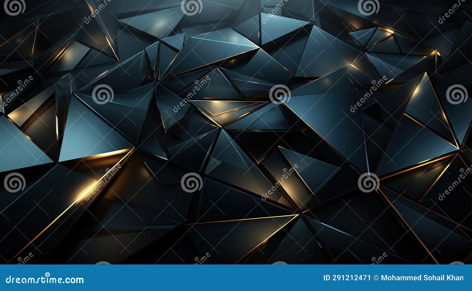 Digital Technology Grey and Gold Geometric Random Triangle Blocks ...