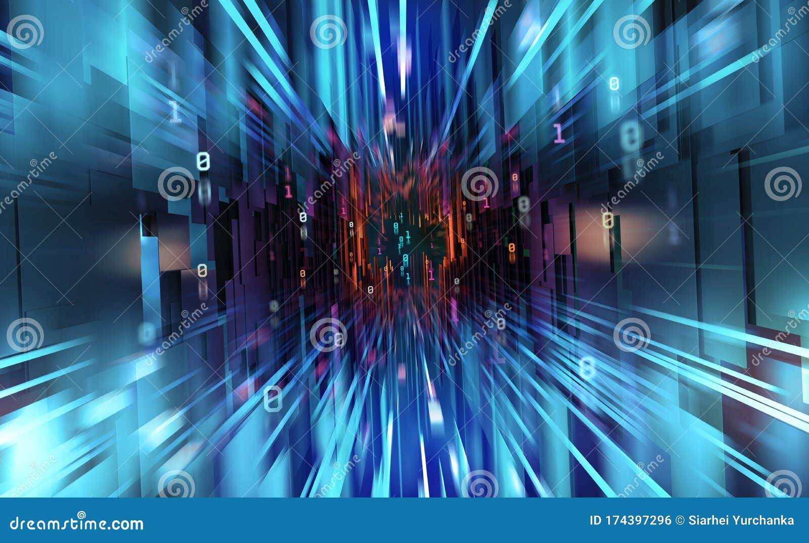Digital Technology. High Speed Data Transfer Stock Illustration ...