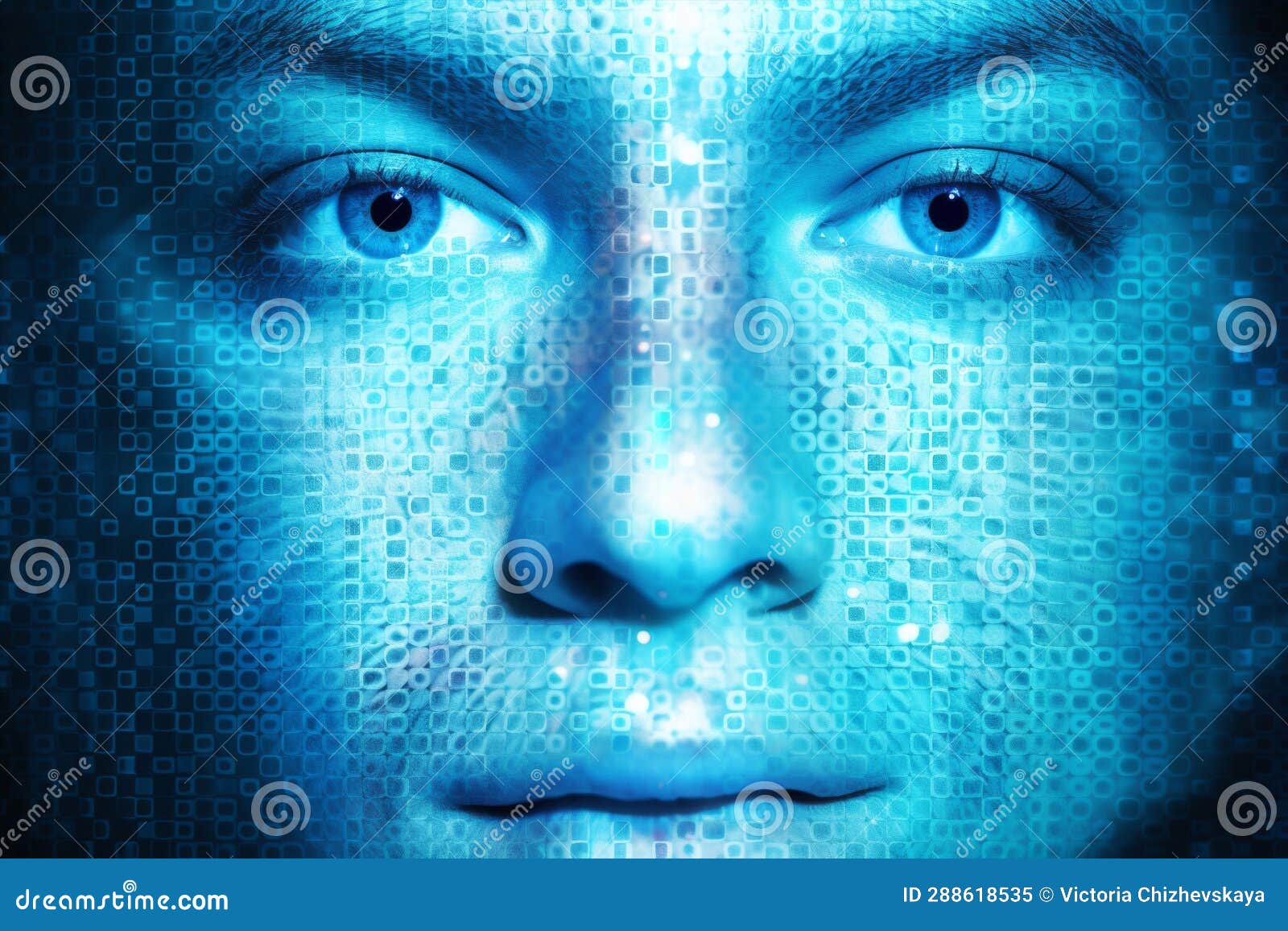 Digital Technology Human Ai Code Virtual Artificial Avatar Brain ...