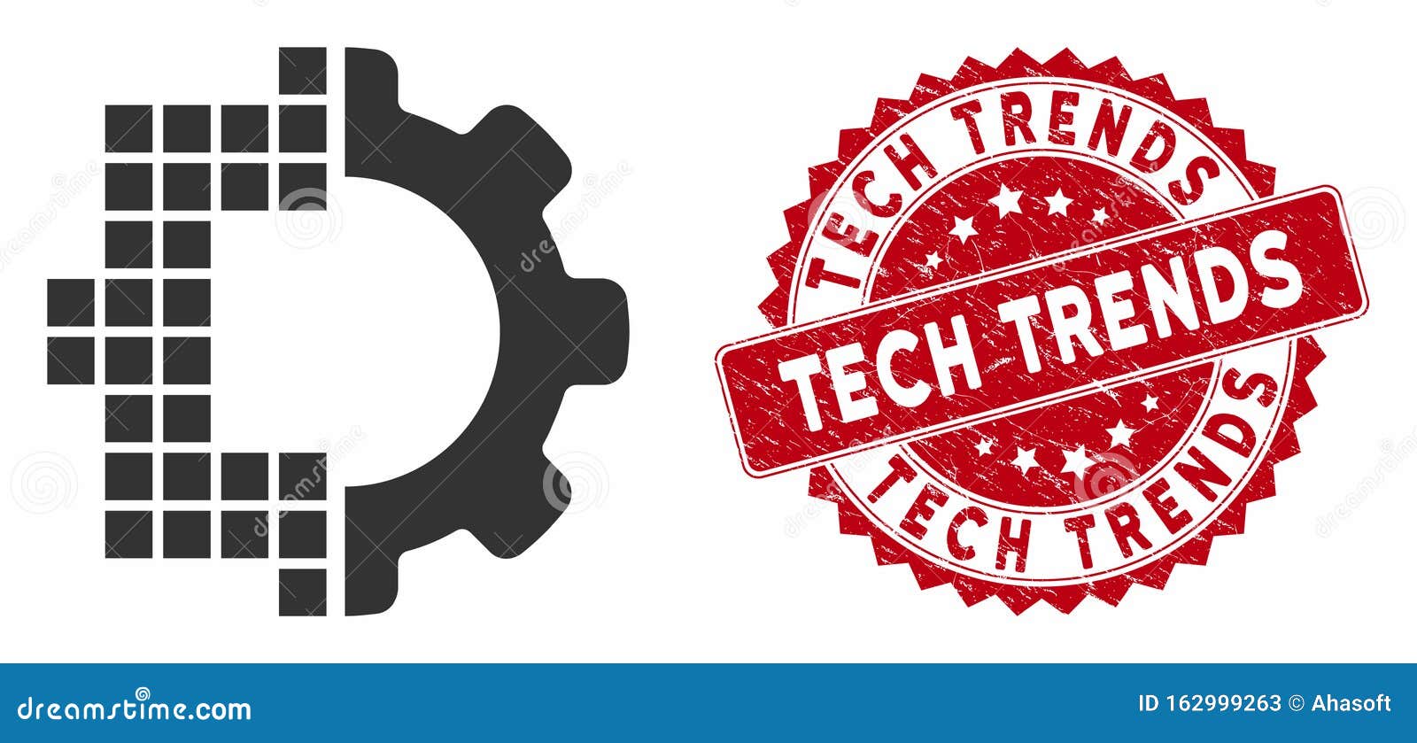 Digital Technology Icon with Distress Tech Trends Seal Stock ...