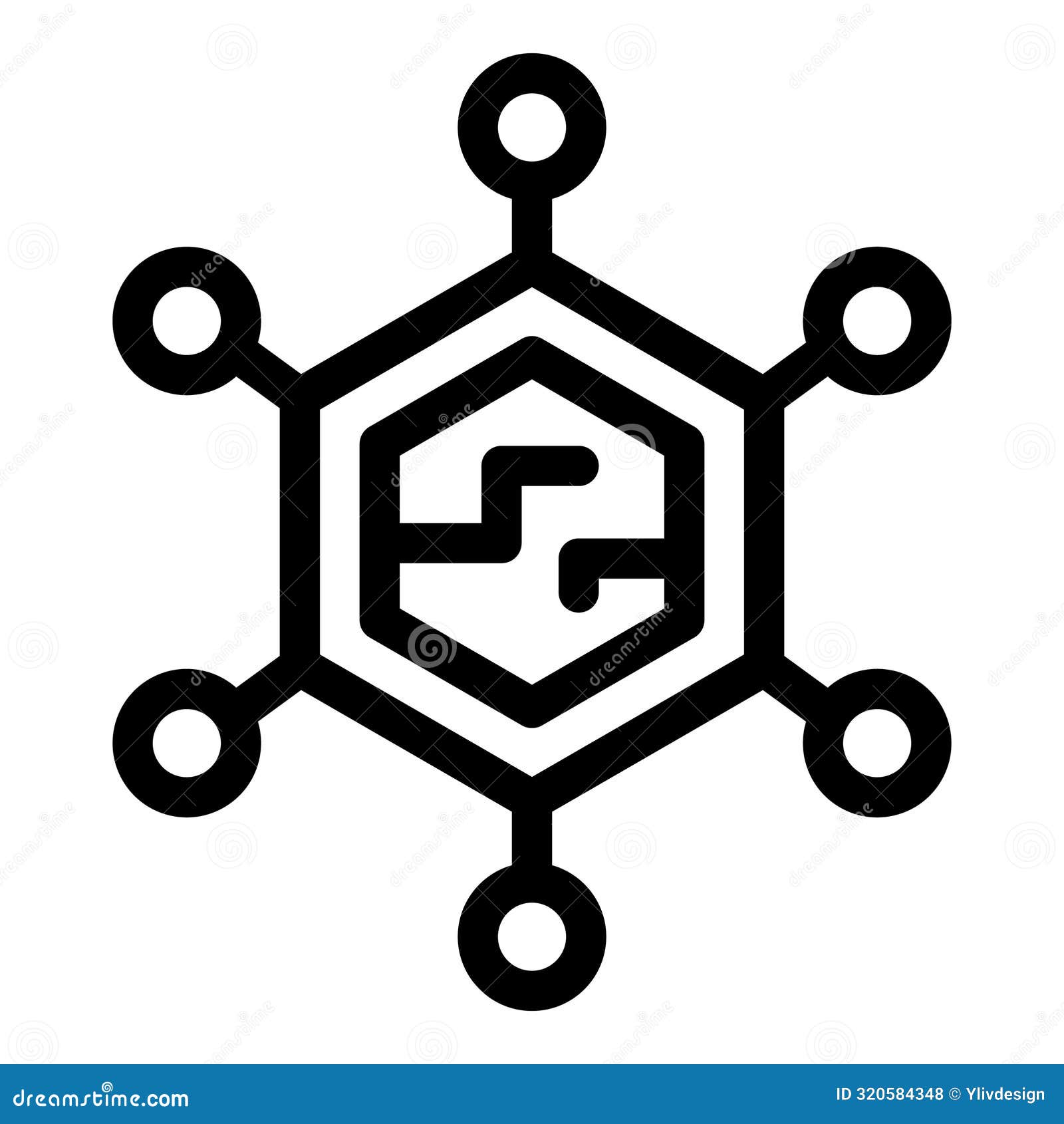 Digital Technology Icon with Hexagonal Shape Stock Vector ...