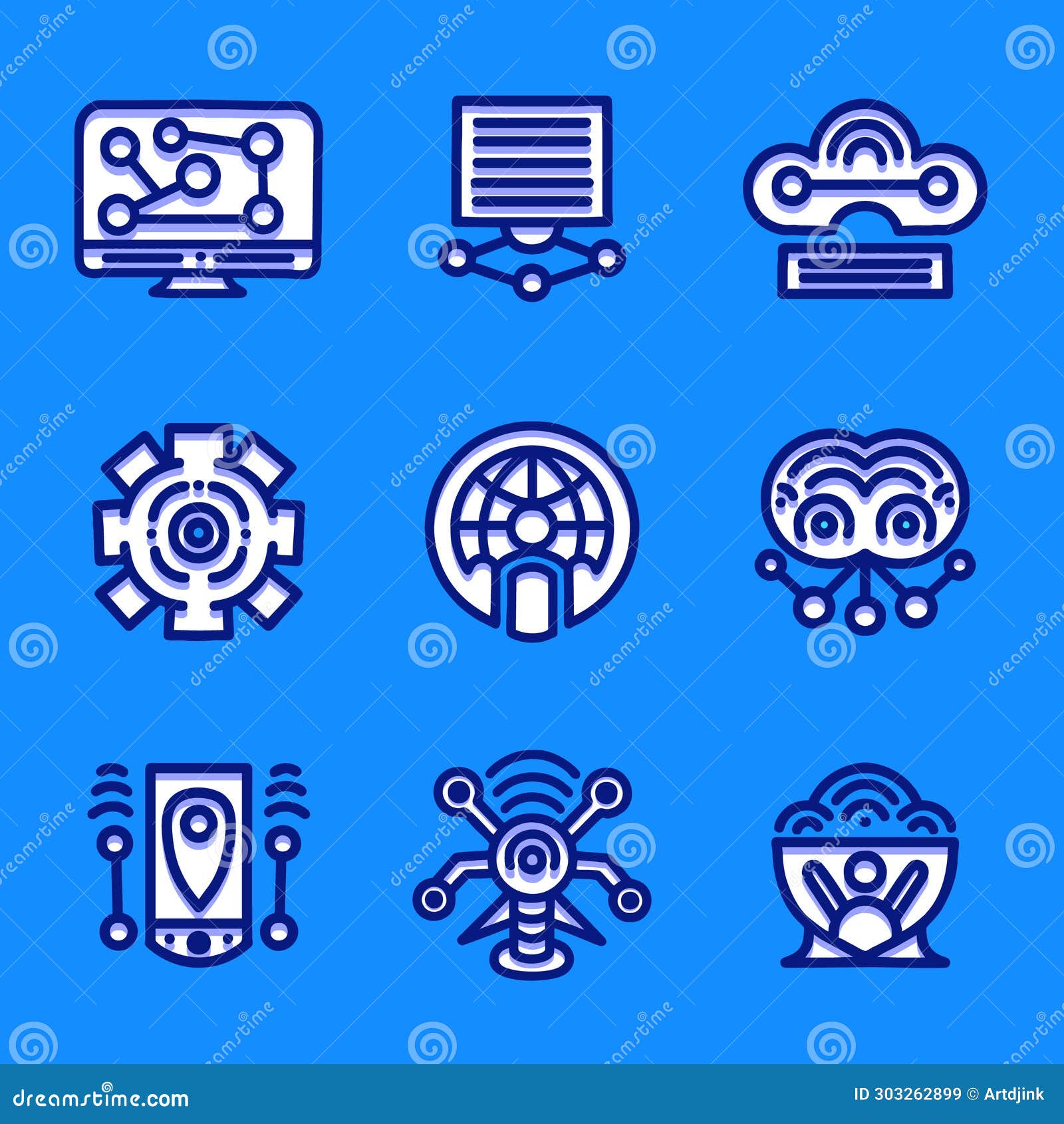 Digital Technology Icon Set Illustration Vector Design Emblem Stock ...