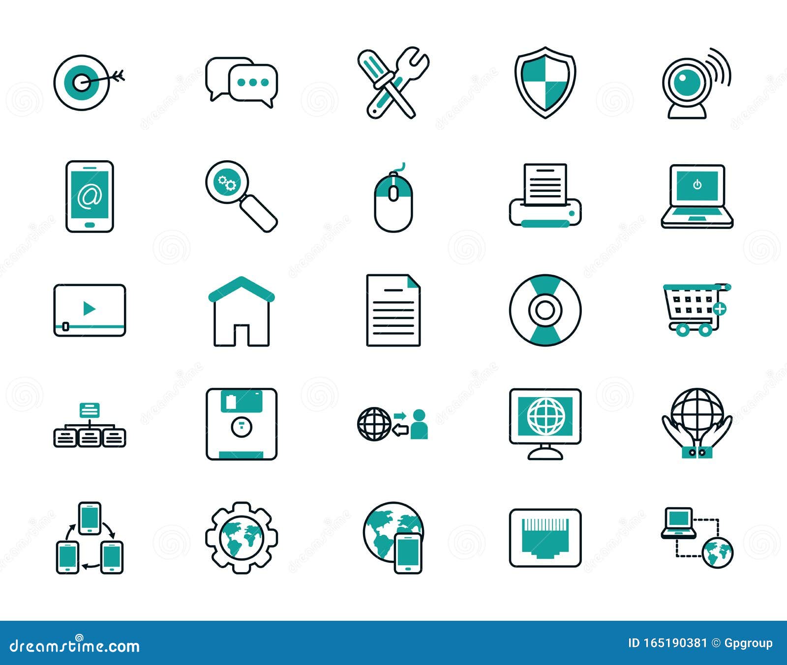 Digital and Technology Icon Set Vector Design Stock Vector ...