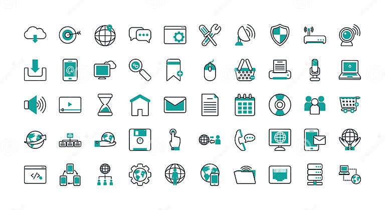 Digital and Technology Icon Set Vector Design Stock Vector ...