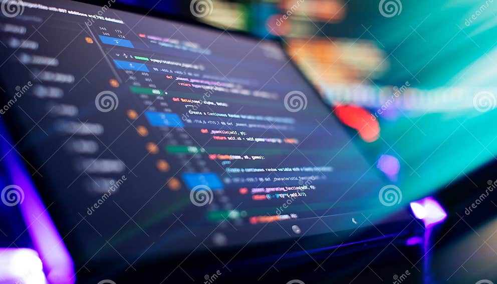 Digital Technology Industry Concept Development of Programming and Coding Technologies. Stock ...