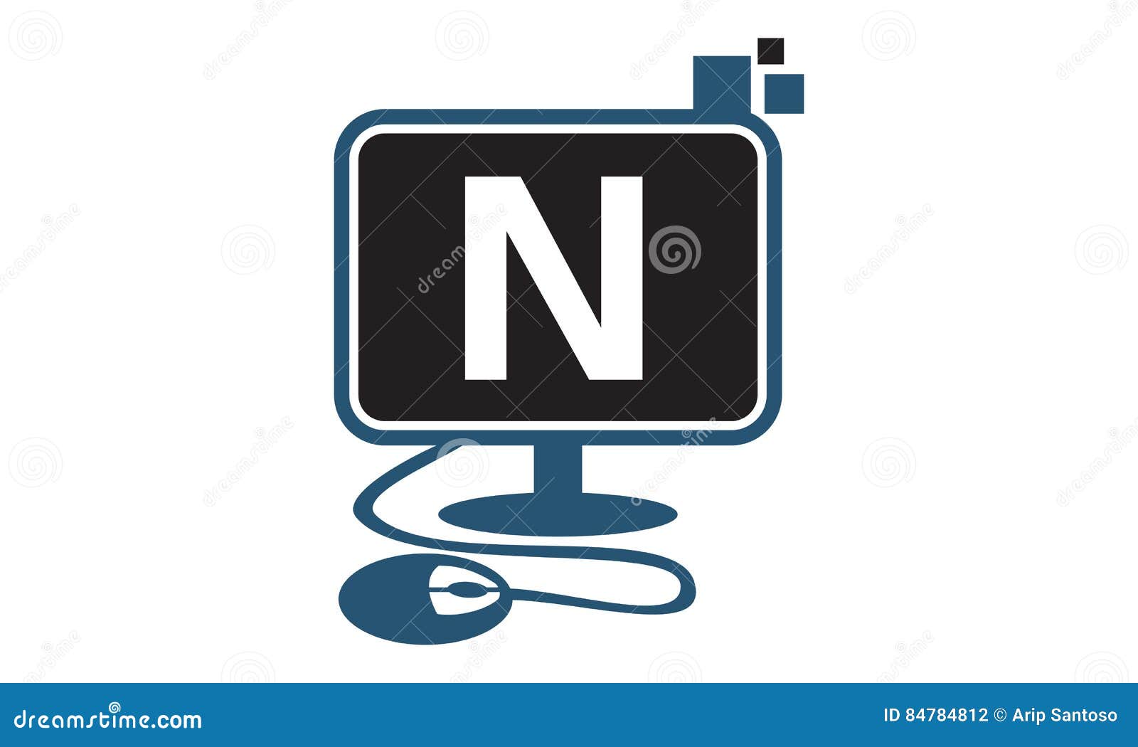 Digital Technology Initial N Stock Vector - Illustration of ...