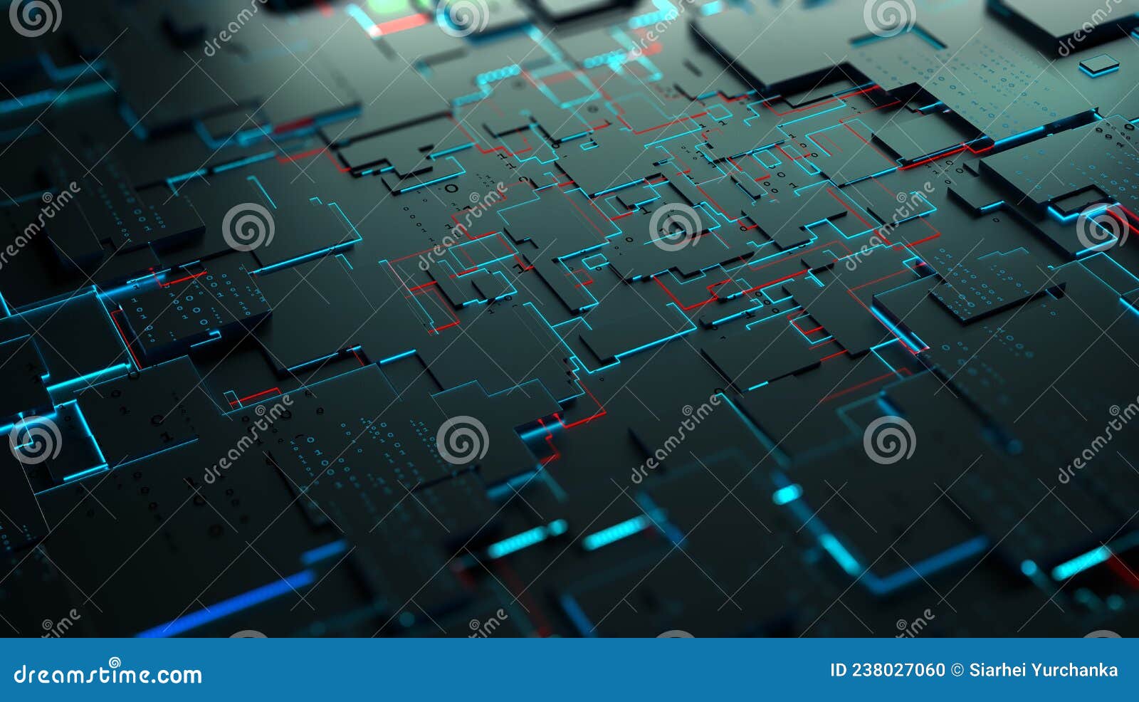 Digital Technology Innovation. Cyber Impulse 3D Illustration Stock ...