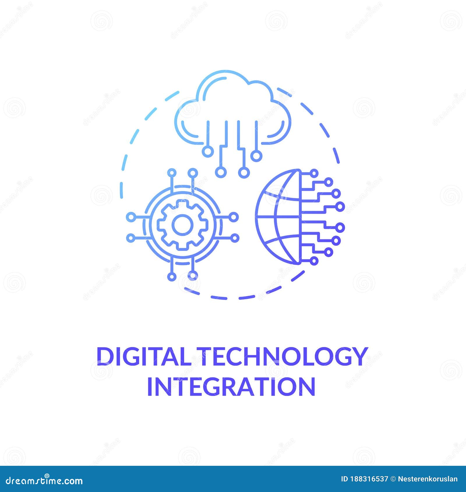 Digital Technology Integration Blue Gradient Concept Icon Stock Vector ... Digital Technology Integration Blue Gradient Concept Icon Stock Vector ...