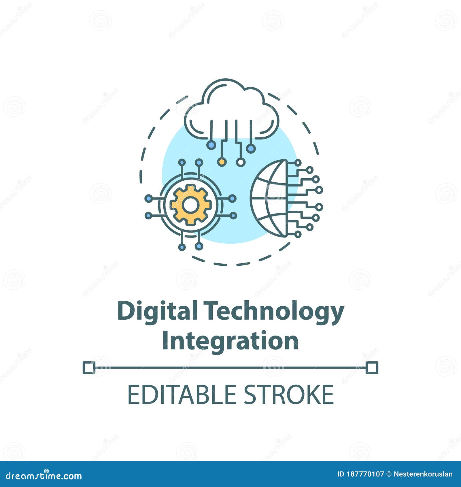 Digital Technology Integration Concept Icon Stock Vector - Illustration ...