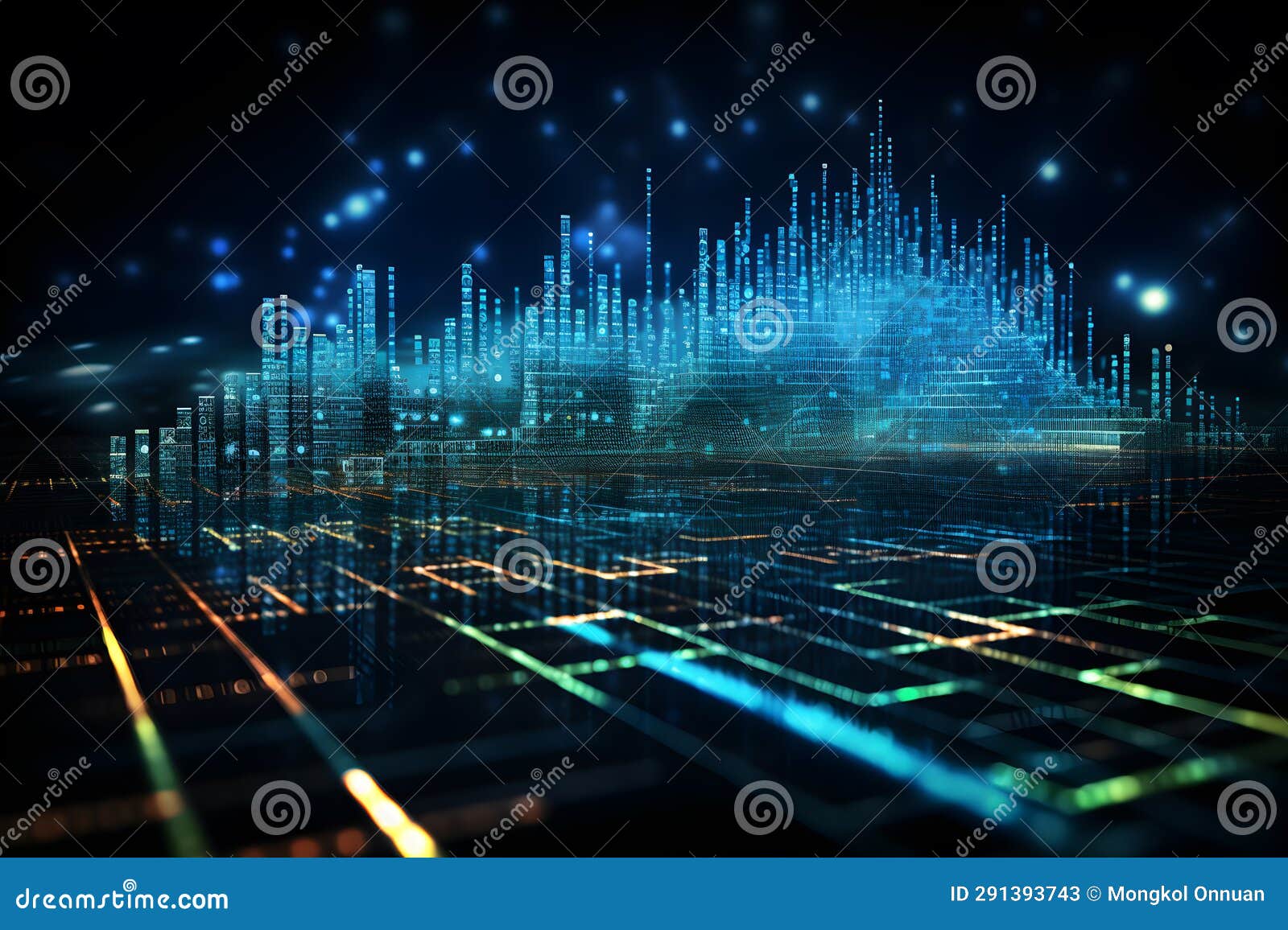 Digital Technology Internet Network Connection Blue Background, Abstract Speed Connect ...