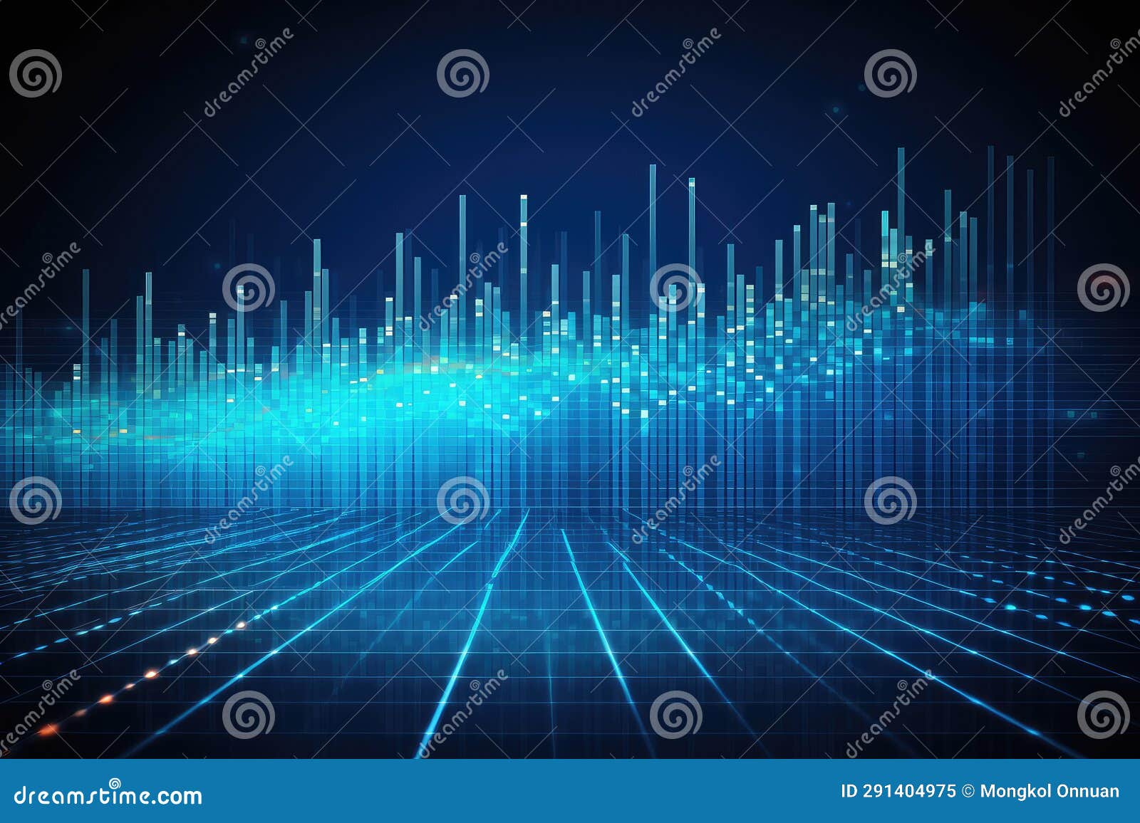 Digital Technology Internet Network Connection with Neon Light ...
