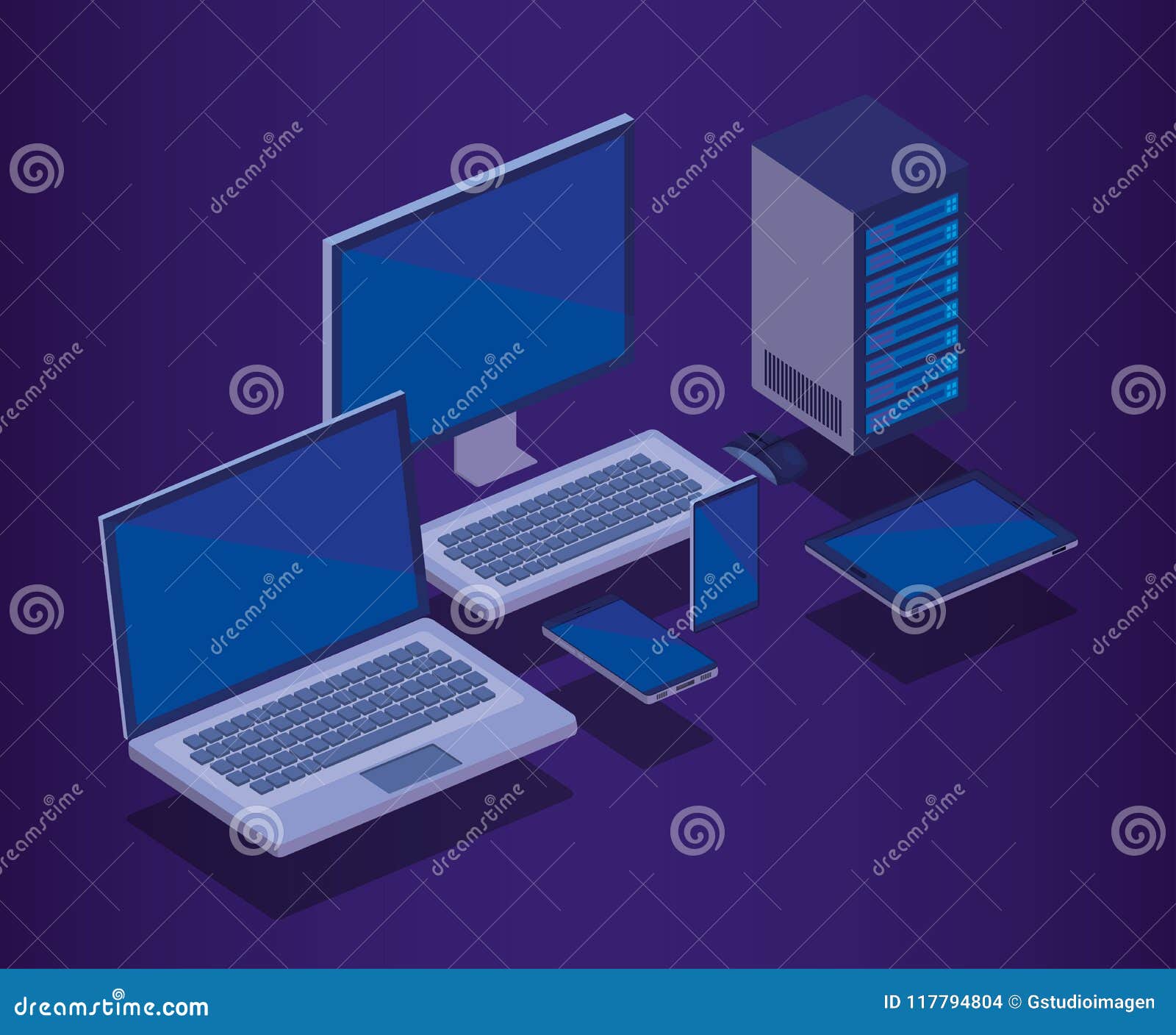 Digital Technology Isometrics Icons Stock Vector - Illustration of ...