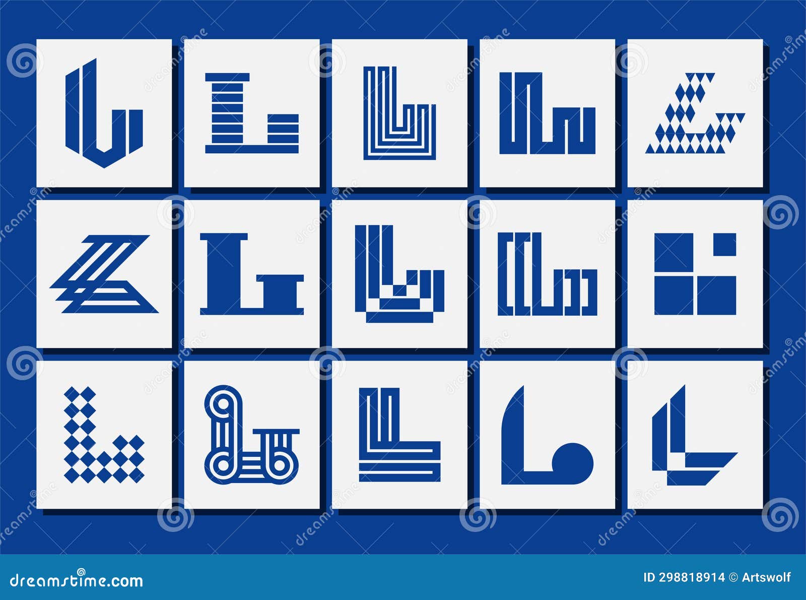 Digital Technology Line Initial Letter L Logo Design Bundle Stock ...