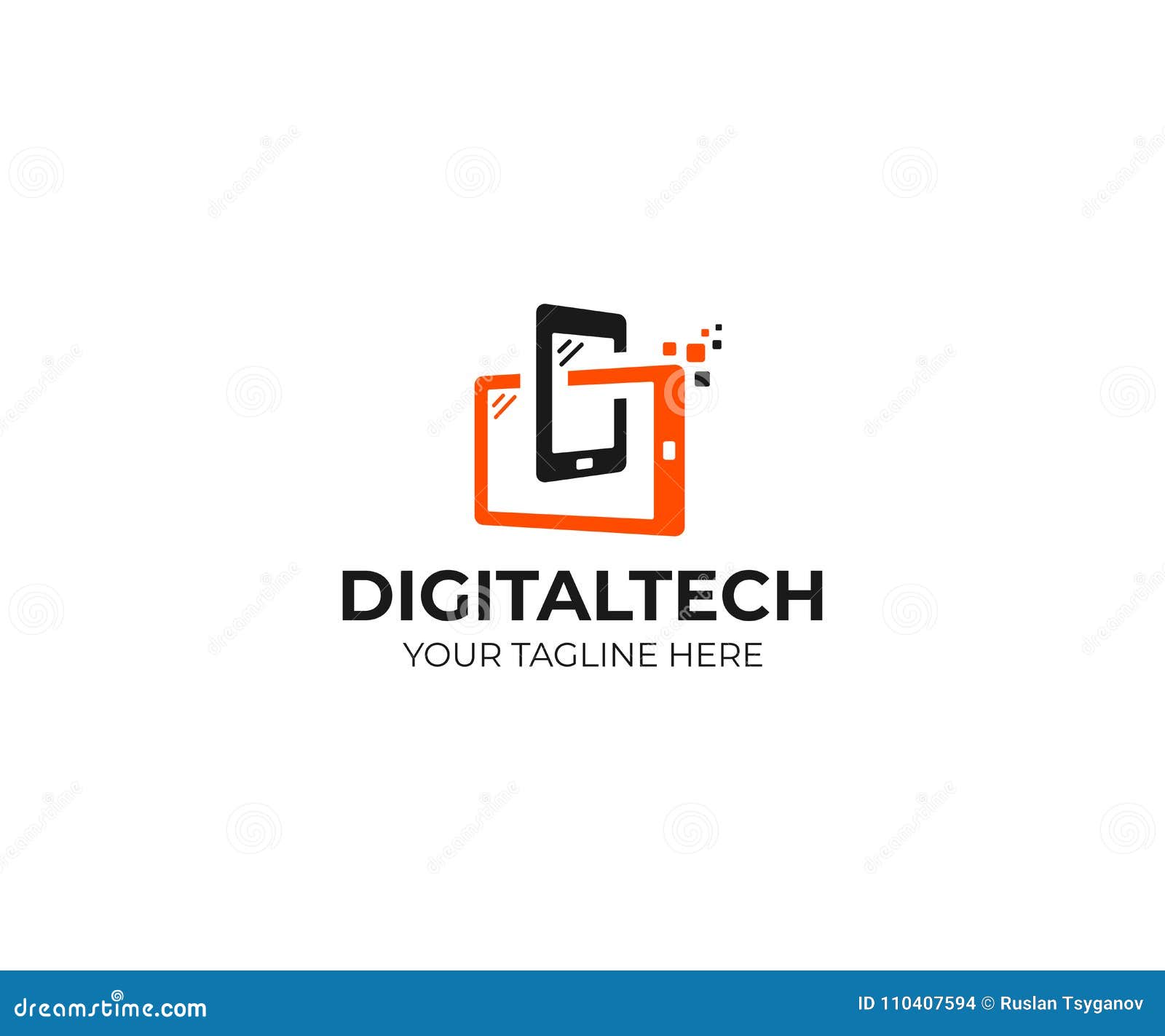 Digital Technology Logo Template. Mobile Phone and Tablet Vector Design ...