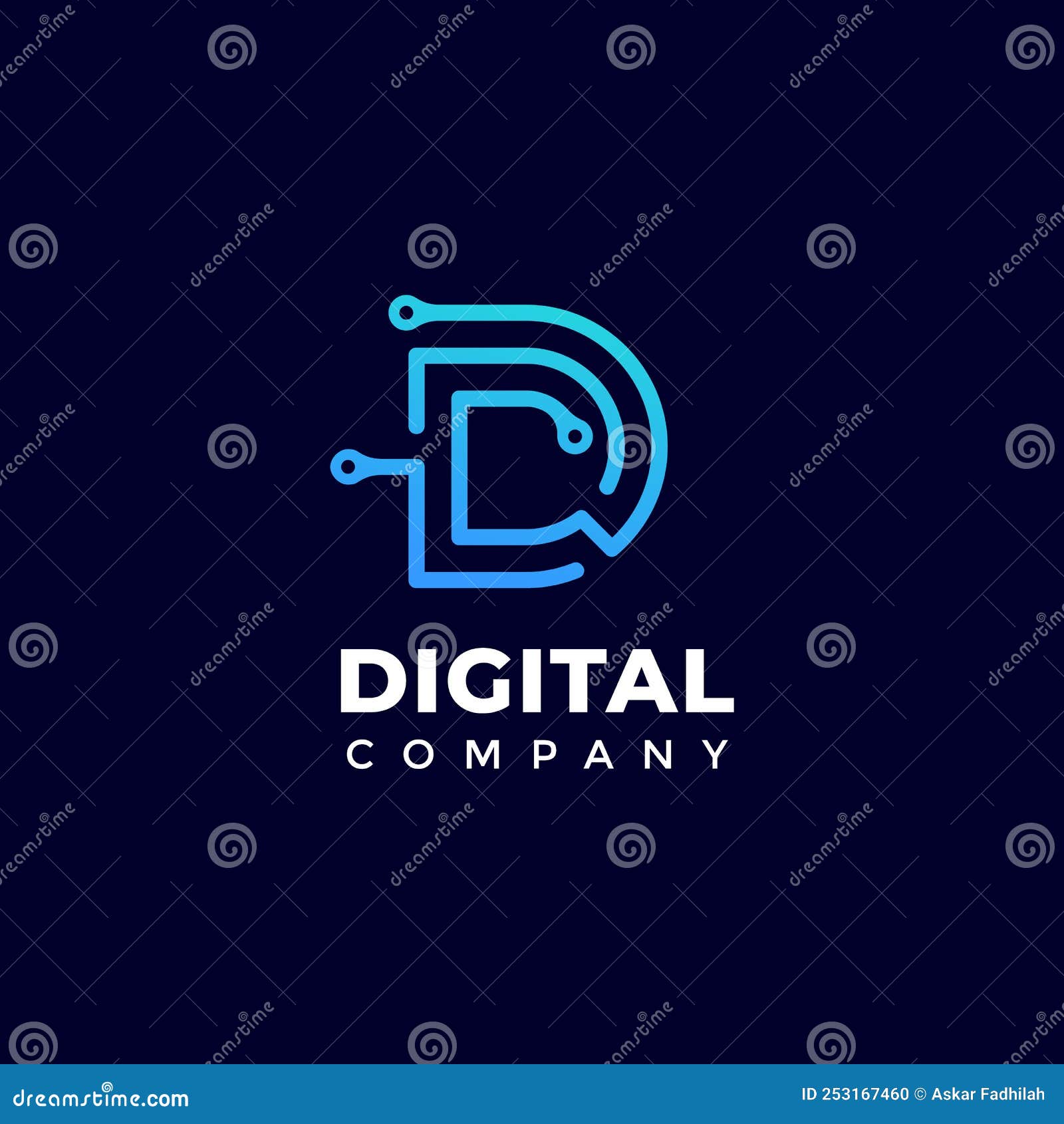 Digital Technology Logo Vector with Letter D Stock Vector ...