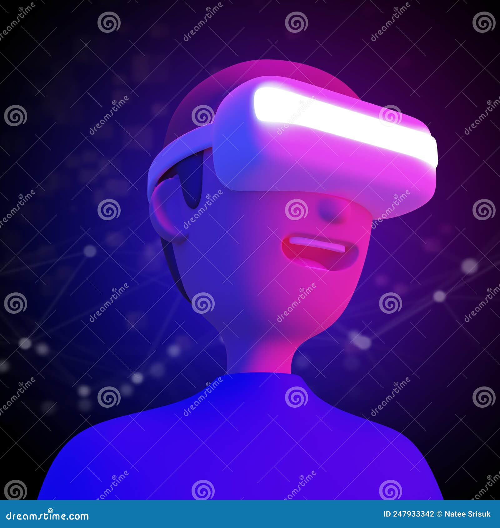 Digital Technology Metaverse Concept Design of People Wearing VR ...