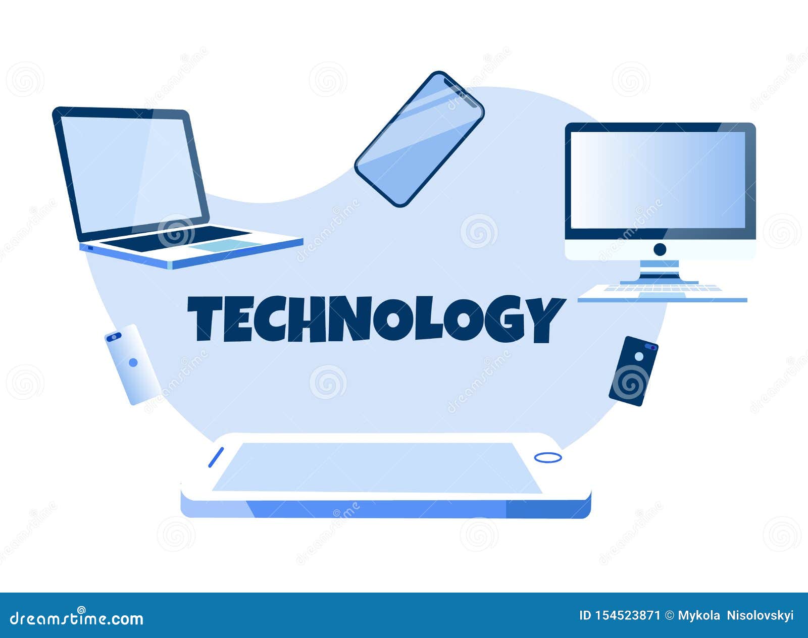 Digital Technology and Modern Gadget Advertisement Stock Vector ...