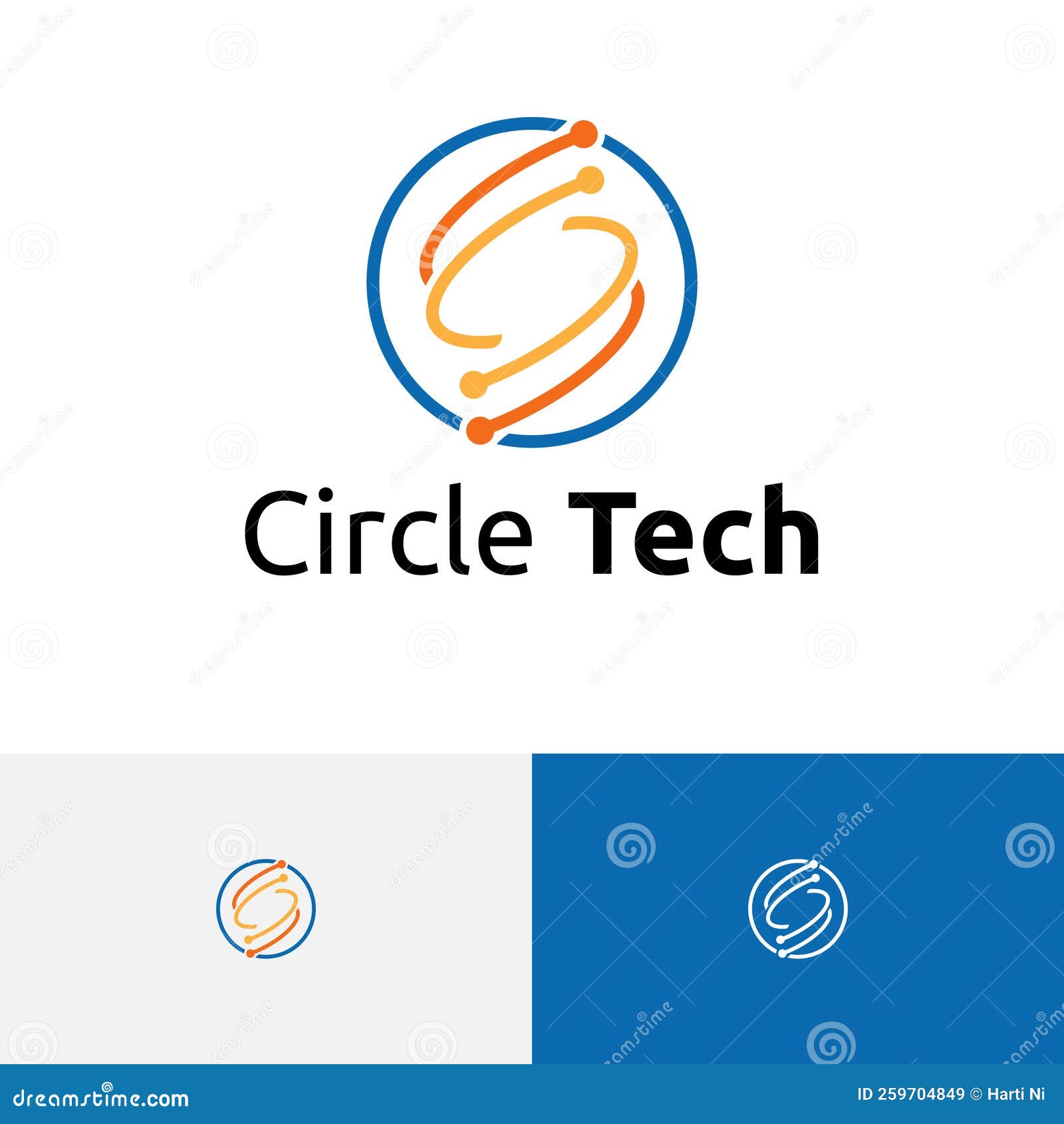 Digital Technology Modern Smart Circle Line Logo Stock Vector ...