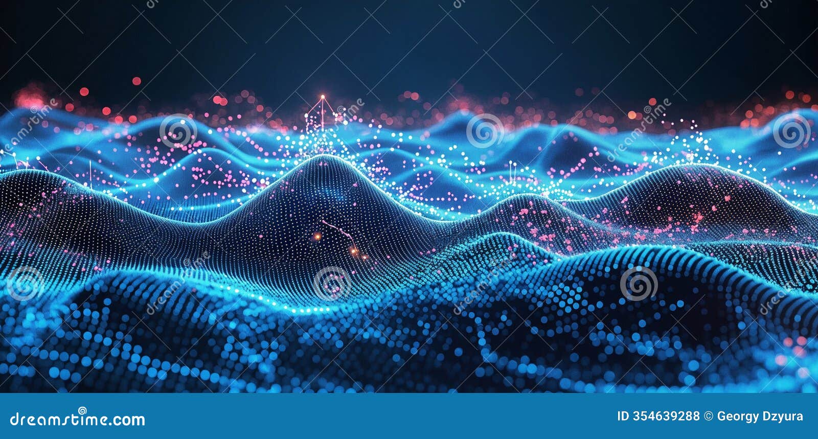 Digital Technology Network Abstract Blue and Red Background Stock Photo ...
