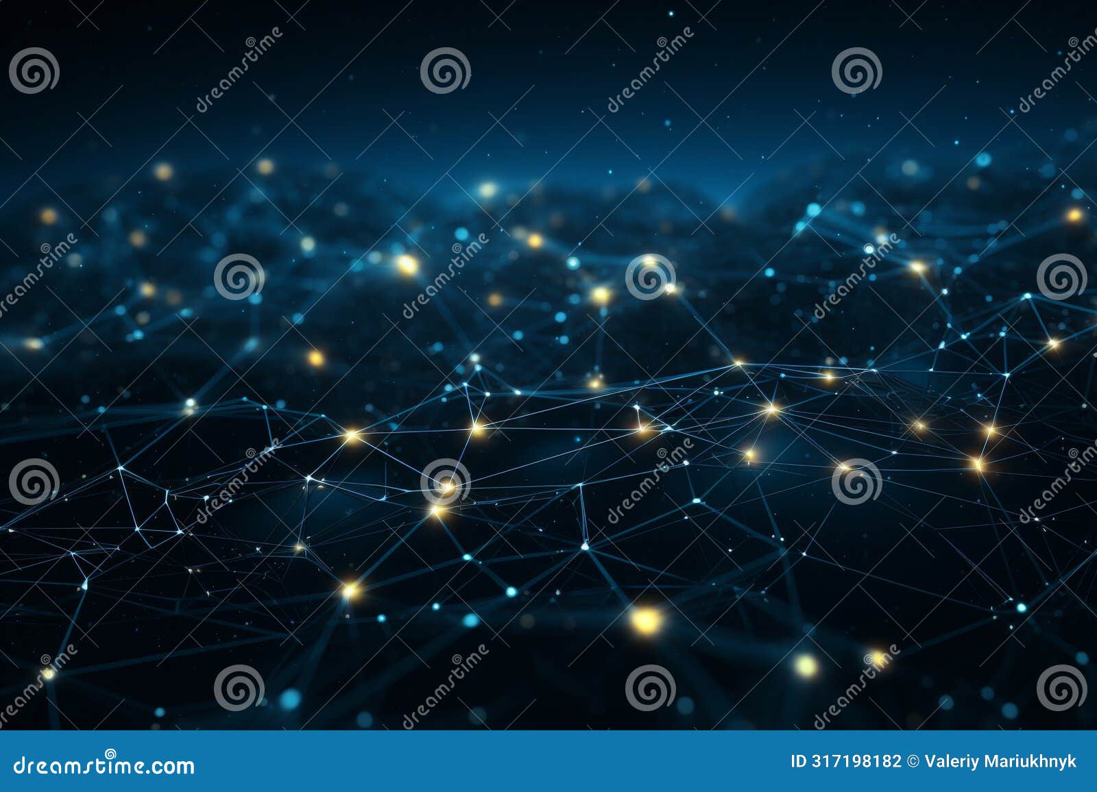 Digital Technology Network Concept Illustration with Connected Points ...
