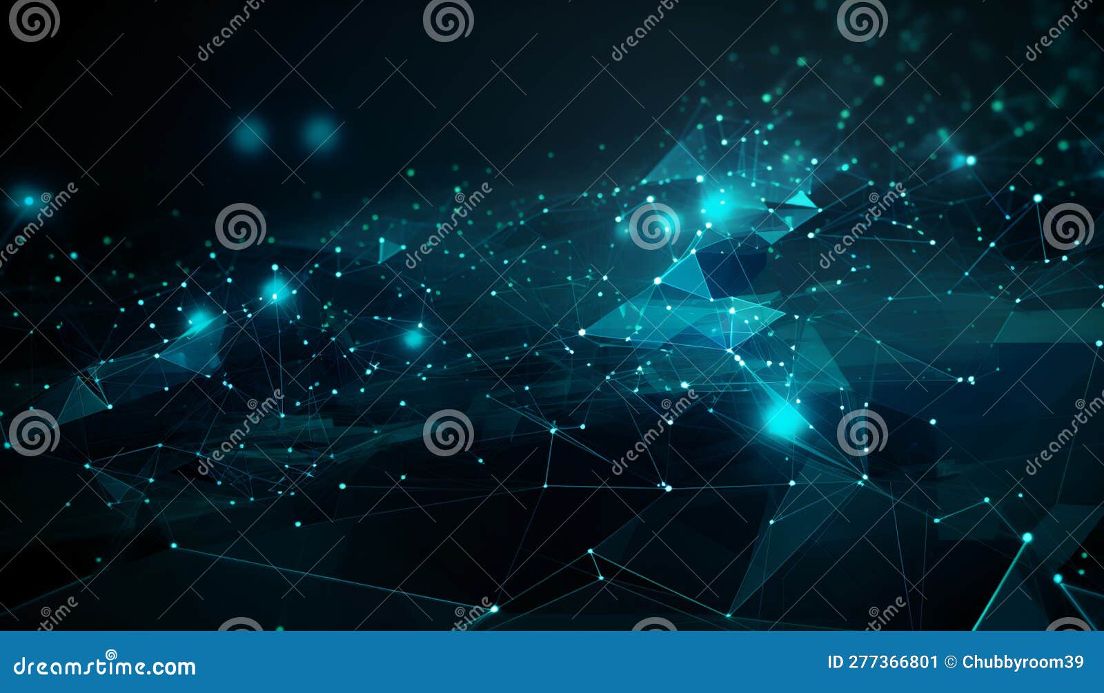 Abstract Plexus Blue Geometry Background. Generative AI Stock Illustration - Illustration of ...