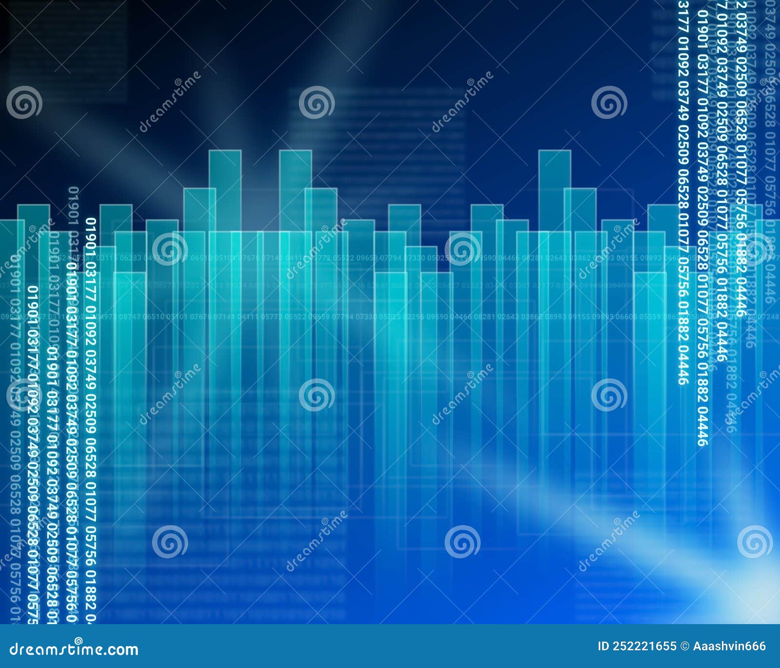 Digital Technology Number Background Stock Illustration - Illustration ...