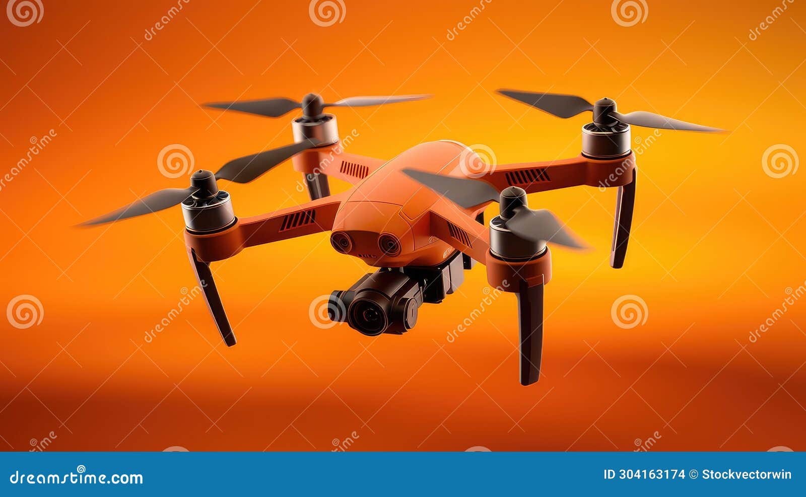 Digital Technology Orange Background Stock Illustration - Illustration ...